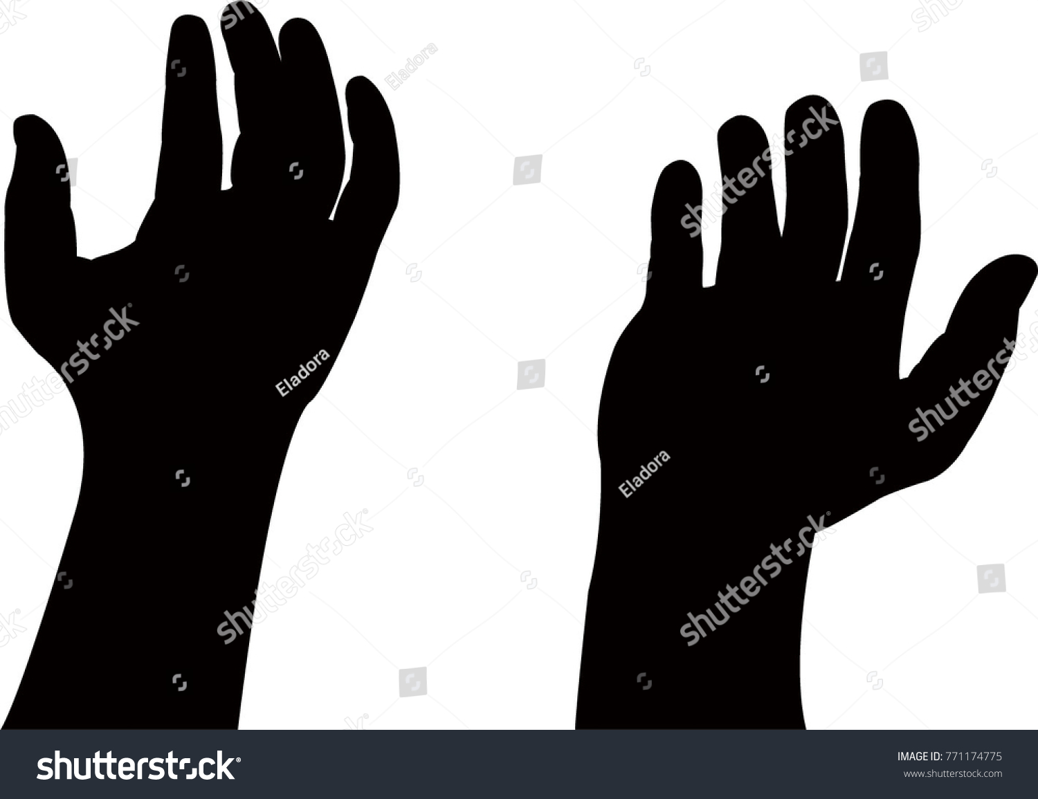 Preying Hands Silhouette Vector Stock Vector (Royalty Free) 771174775