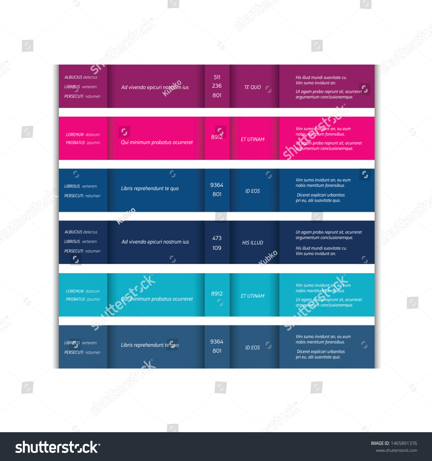 Price Table Template Pricing Banner Chart Stock Vector (Royalty Free ...
