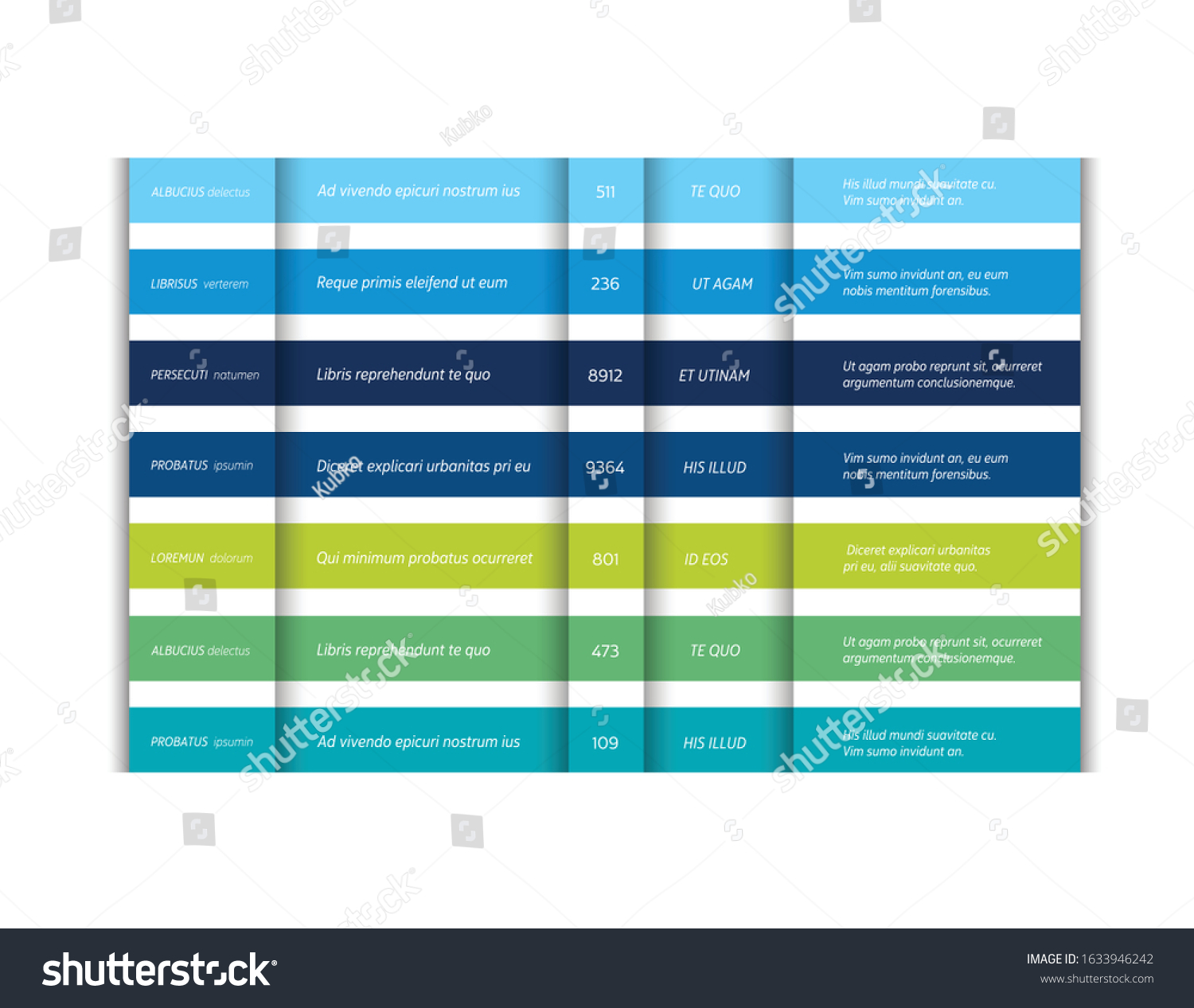 Price Table Template Pricing Banner Chart Stock Vector (Royalty Free ...