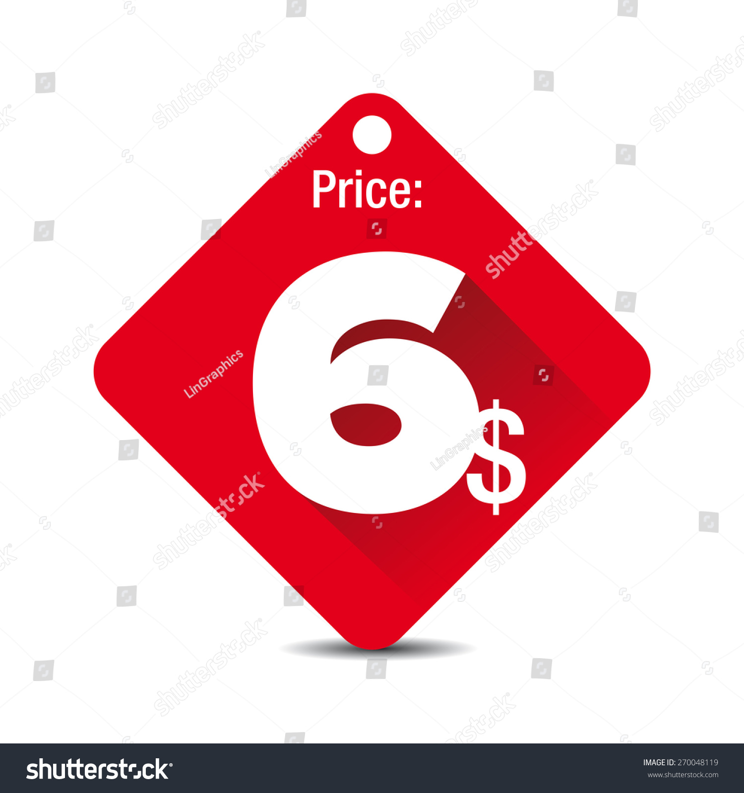 Price Tag Vector Six Dollars Stock Vector (Royalty Free) 270048119 ...