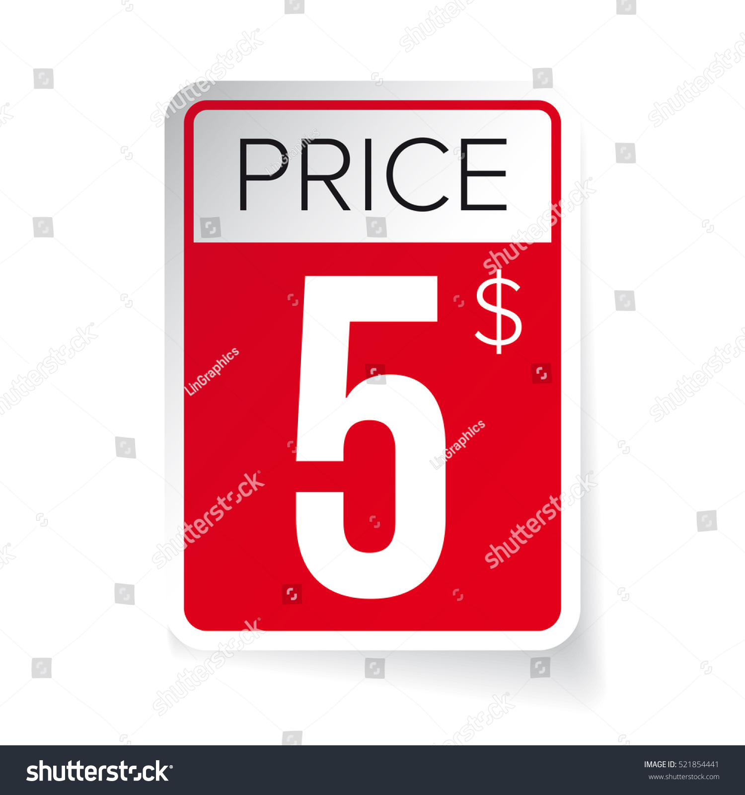 Price Tag Vector Sticker Five Usd Stock Vector (Royalty Free) 521854441 ...