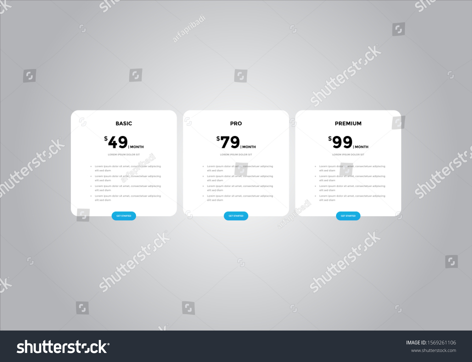 Pricing Table Design Box Button List Stock Vector (Royalty Free ...