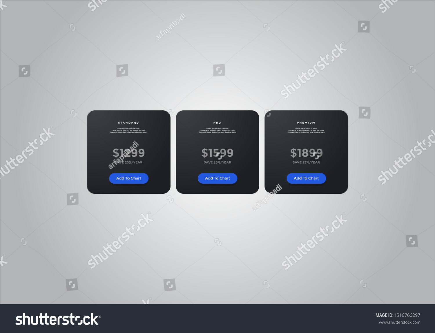 Pricing Table Vector Order Box Button Stock Vector (Royalty Free ...