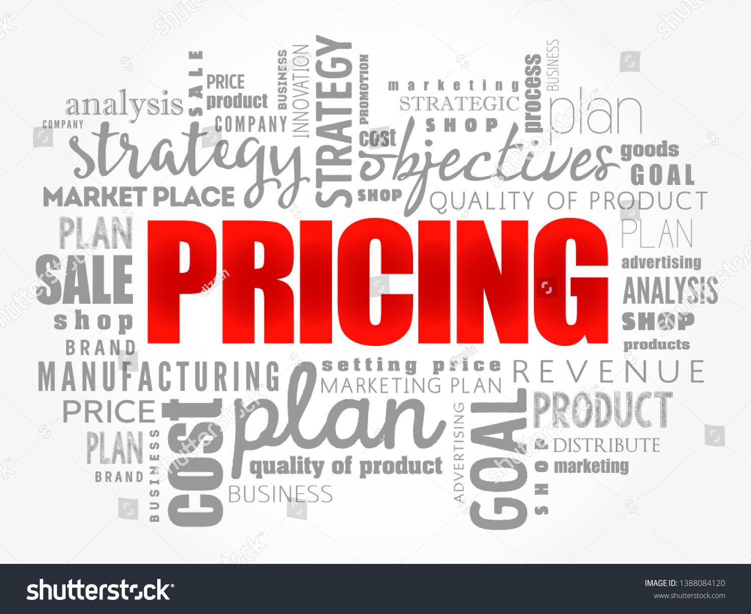 Pricing Word Cloud Collage Business Concept Stock Vector (Royalty Free ...