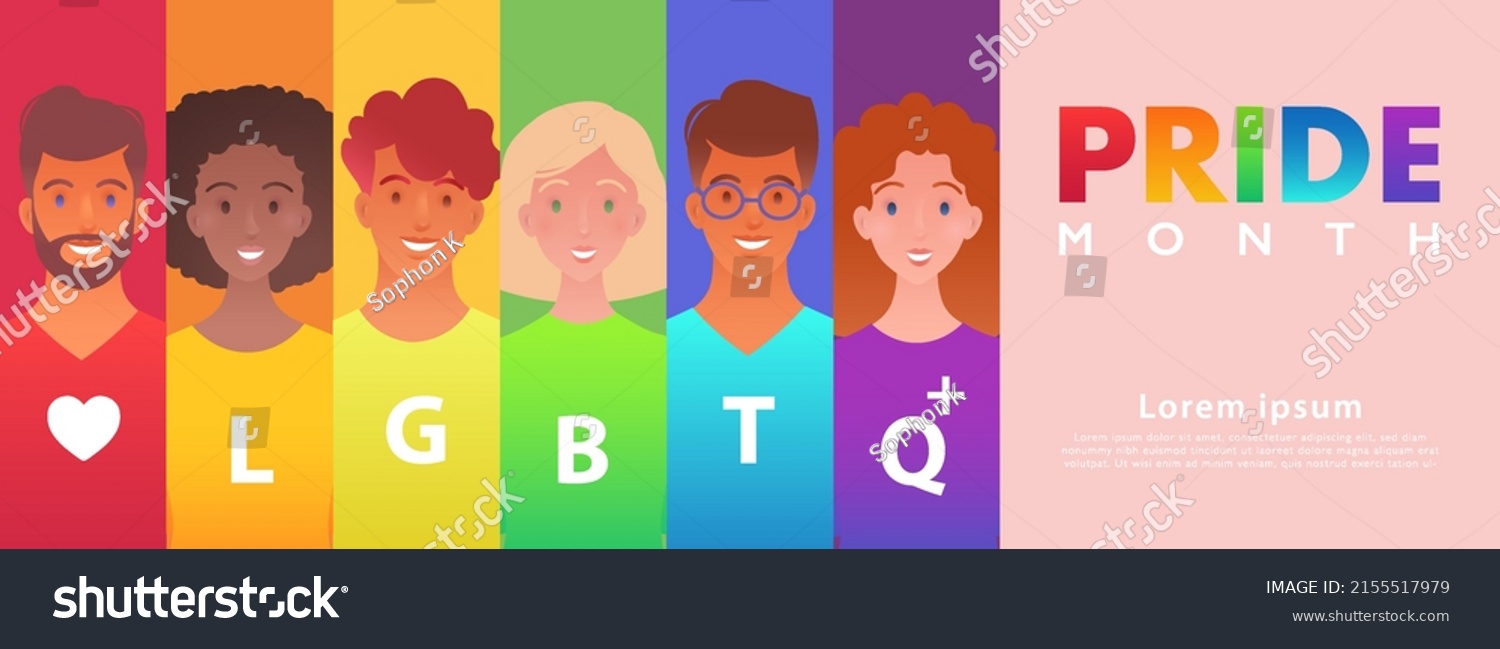 Pride Vector Banner Portraits Lgbtq Plus Stock Vector (Royalty Free ...