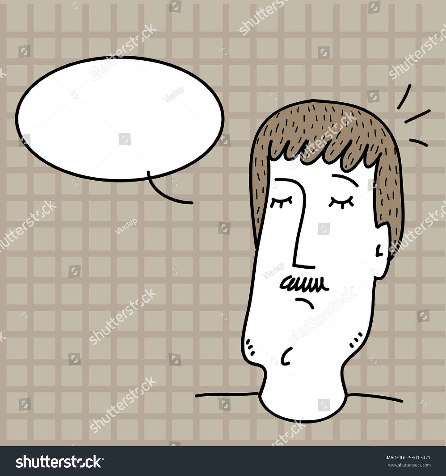 Prim Man Mustache Stock Vector (Royalty Free) 258017471 | Shutterstock