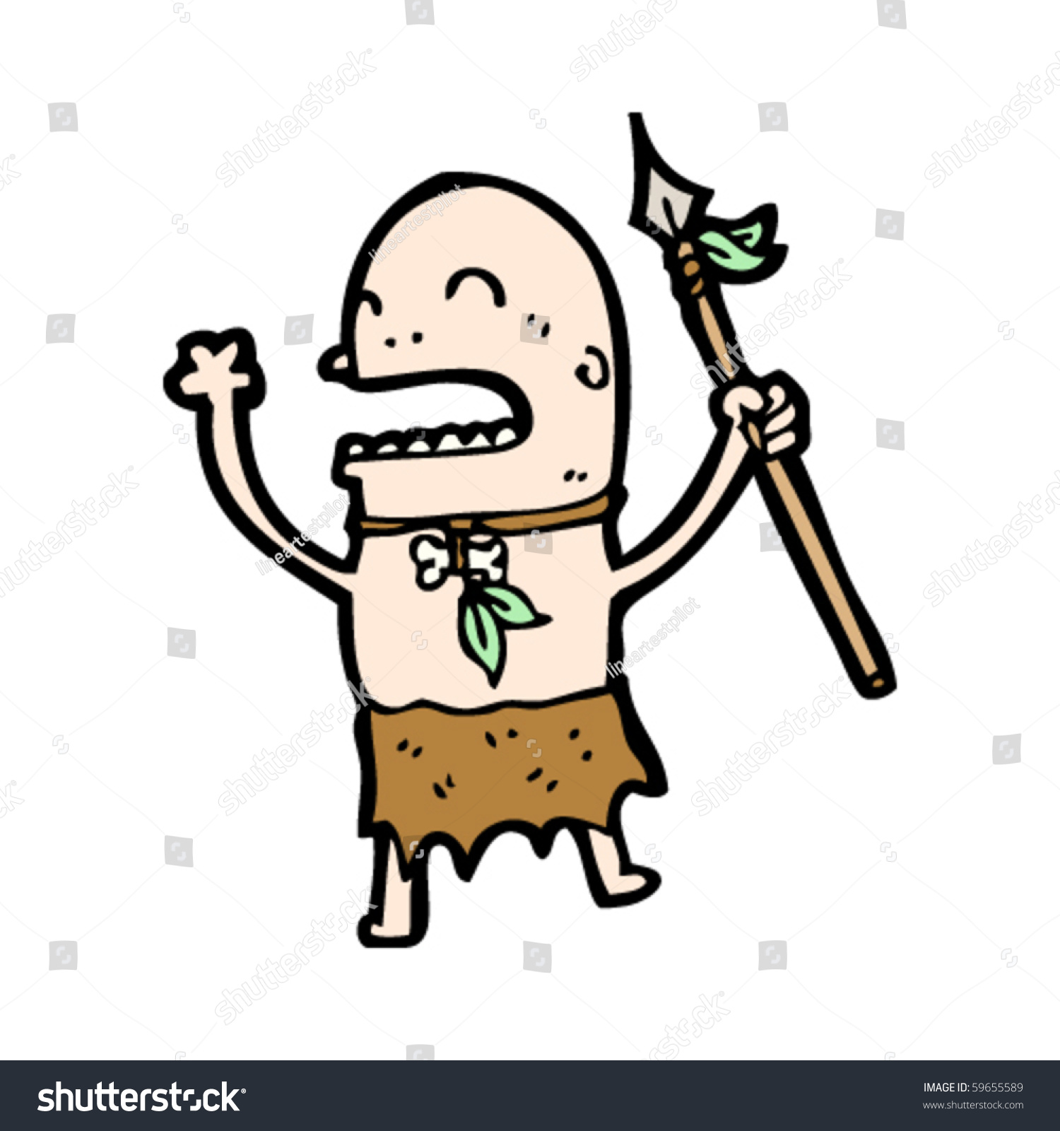 Primitive Man Cartoon Stock Vector 59655589 - Shutterstock