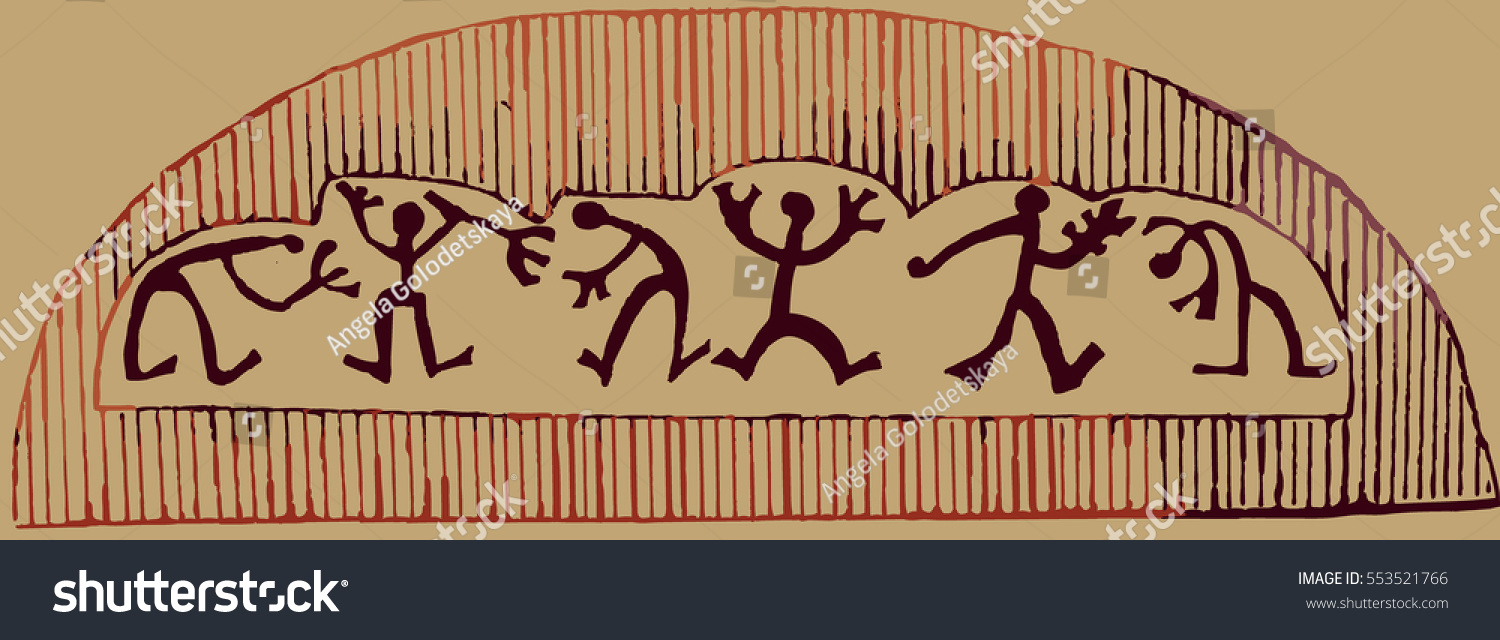 Primitive Painting Vector Cave Drawings Stock Vector (Royalty Free ...