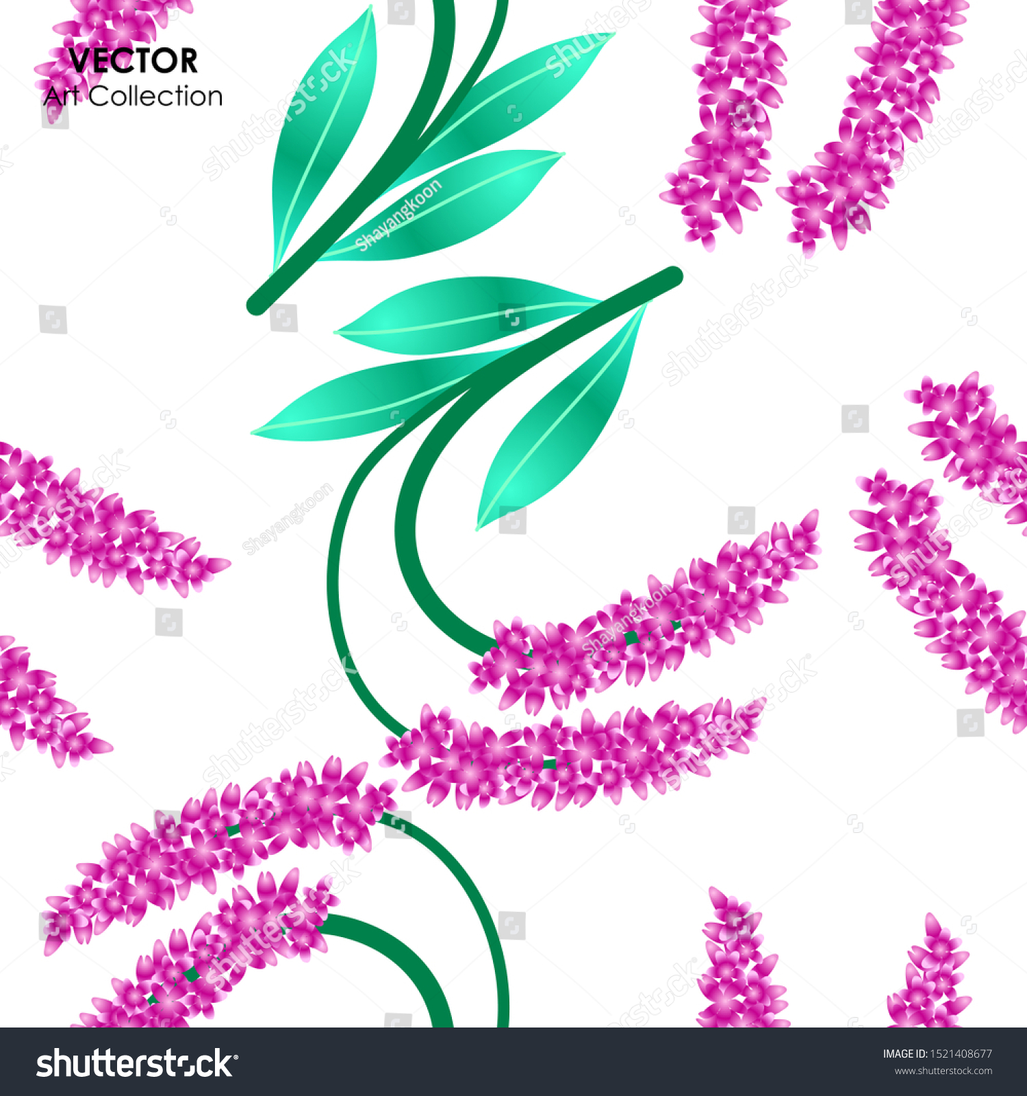 Prince Feather Flower Seamless Pattern Vector Stock Vector (Royalty ...