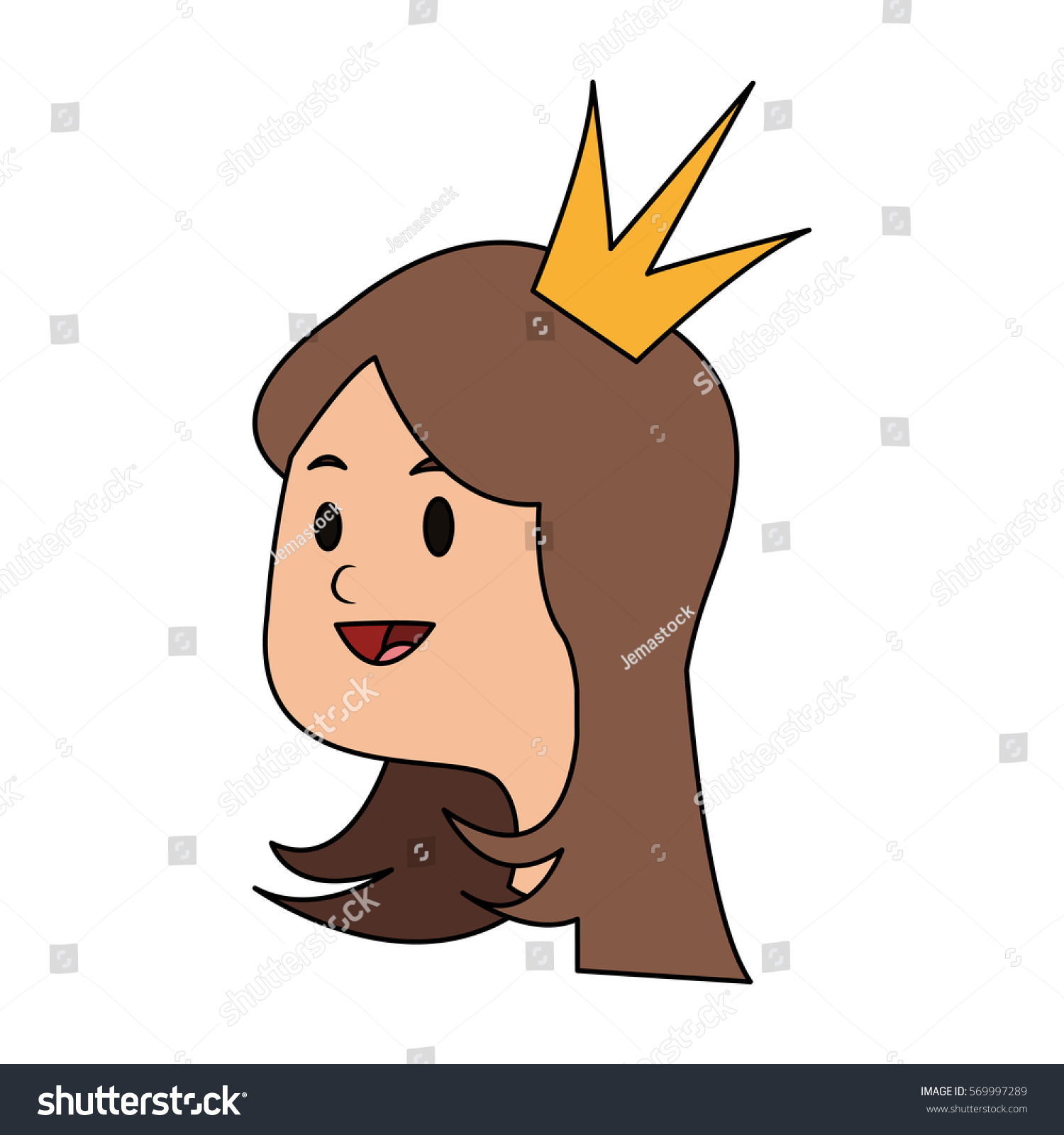 Princess Cartoon Icon Stock Vector (Royalty Free) 569997289