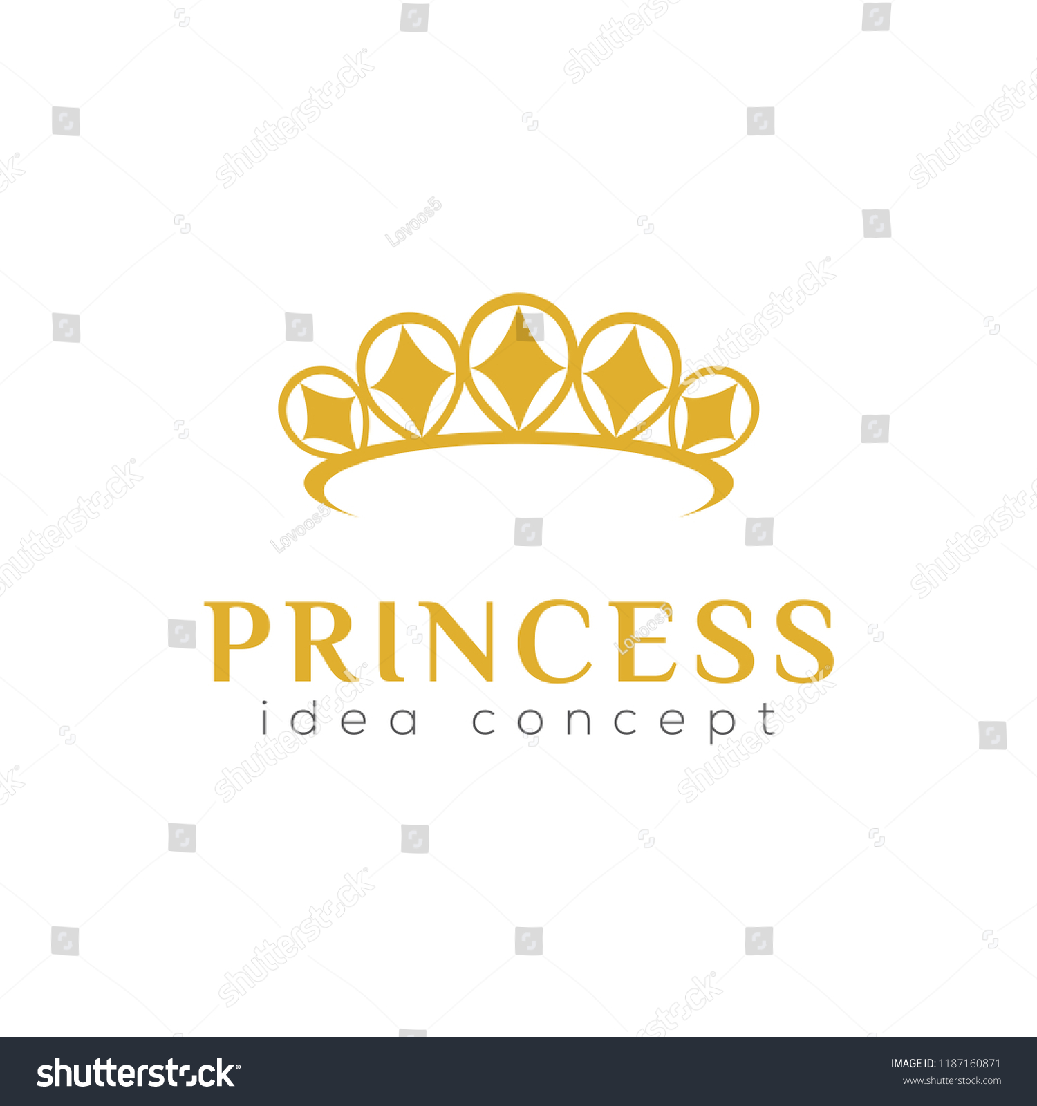 Princess Crown Concept Logo Design Template Stock Vector (Royalty Free ...
