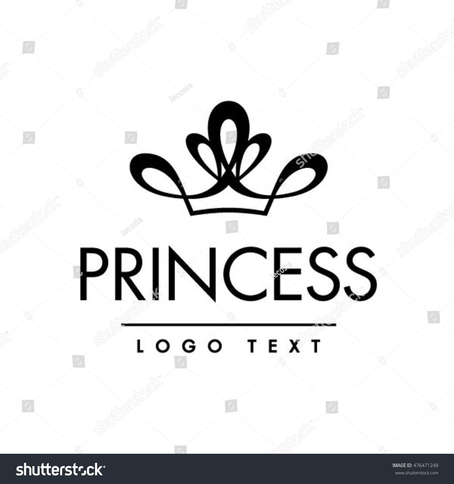 Princess Crown Logo Design 库存矢量图（免版税） 476471248 - Shutterstock