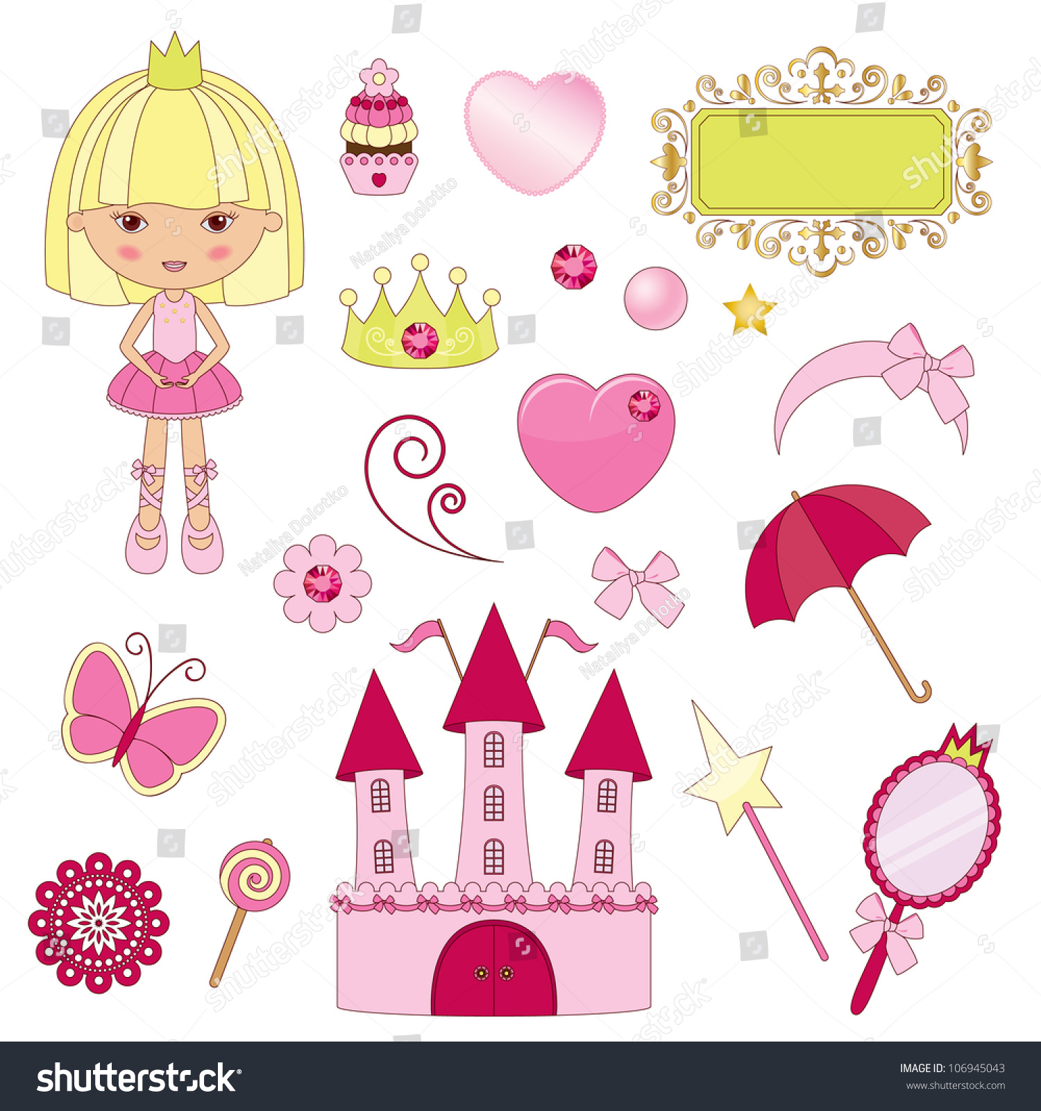 Princess Pink Set Stock Vector (Royalty Free) 106945043