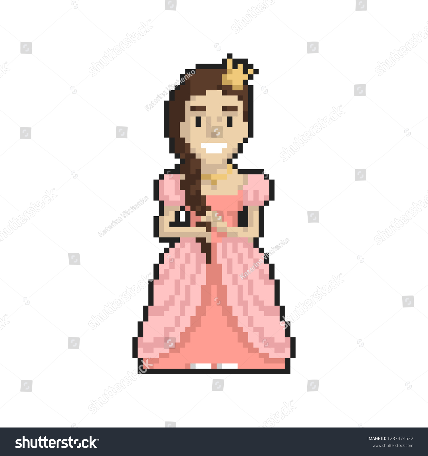 633 imágenes de Pixel art princess - Imágenes, fotos y vectores de stock | Shutterstock