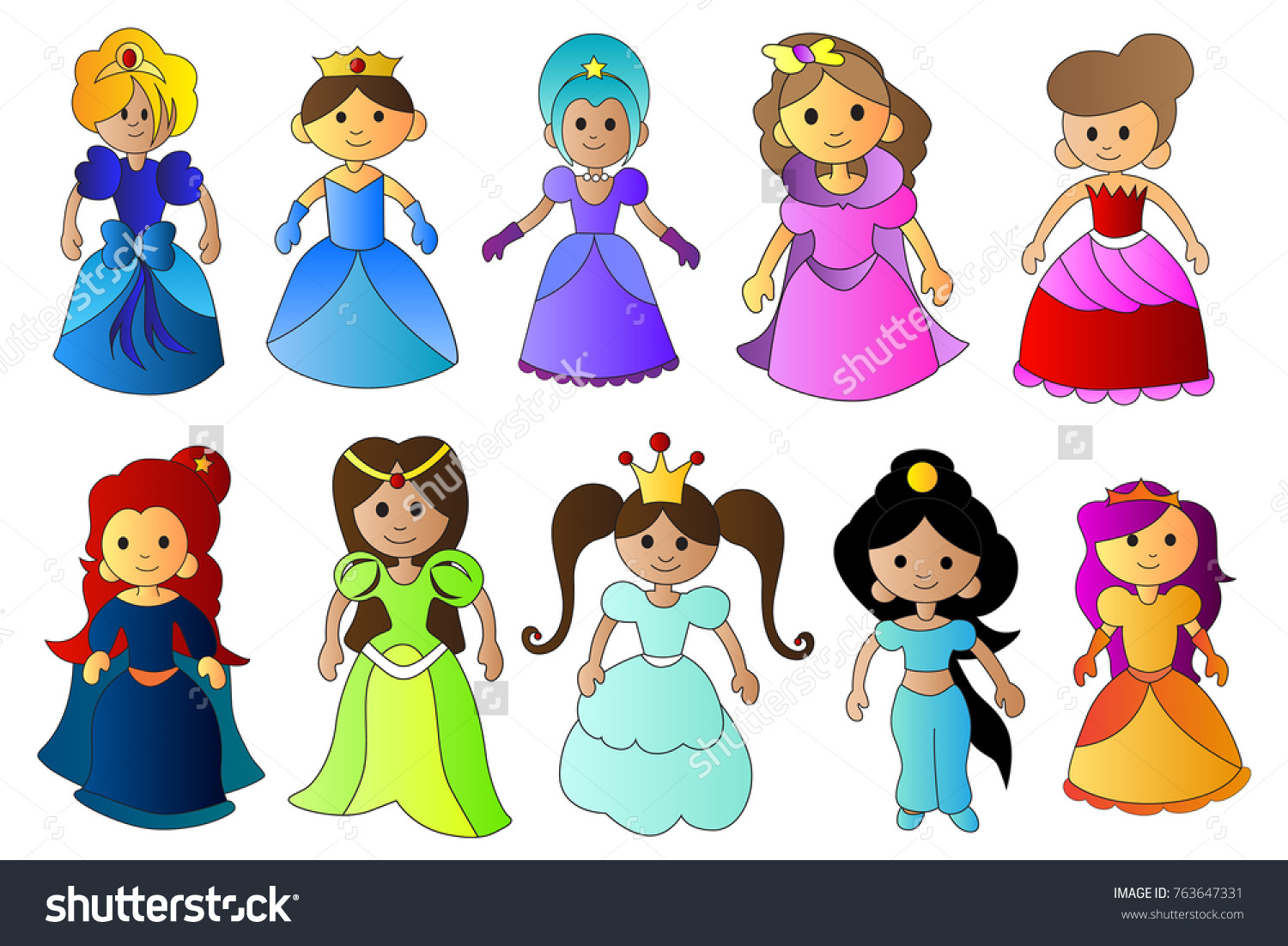 Princess Vector Clip Art Illustration: เวกเตอร์สต็อก (ปลอดค่าลิขสิทธิ์ ...