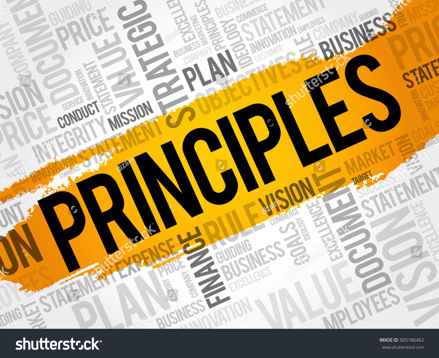 Principles Word Cloud Collage Business Concept Stock Vector (Royalty ...