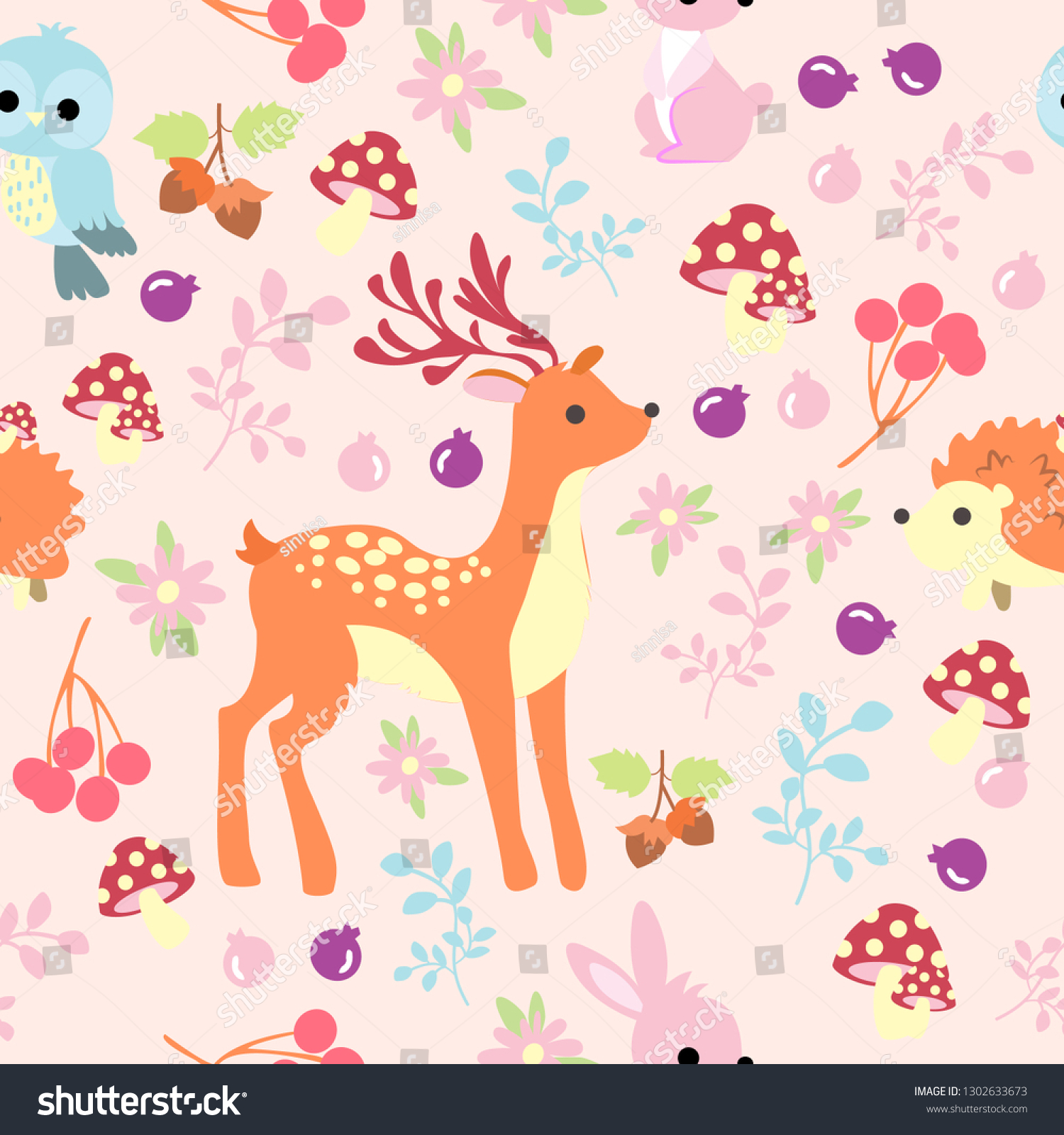 Print Animal Pink Background Seamless Pattern: เวกเตอร์สต็อก (ปลอดค่า ...