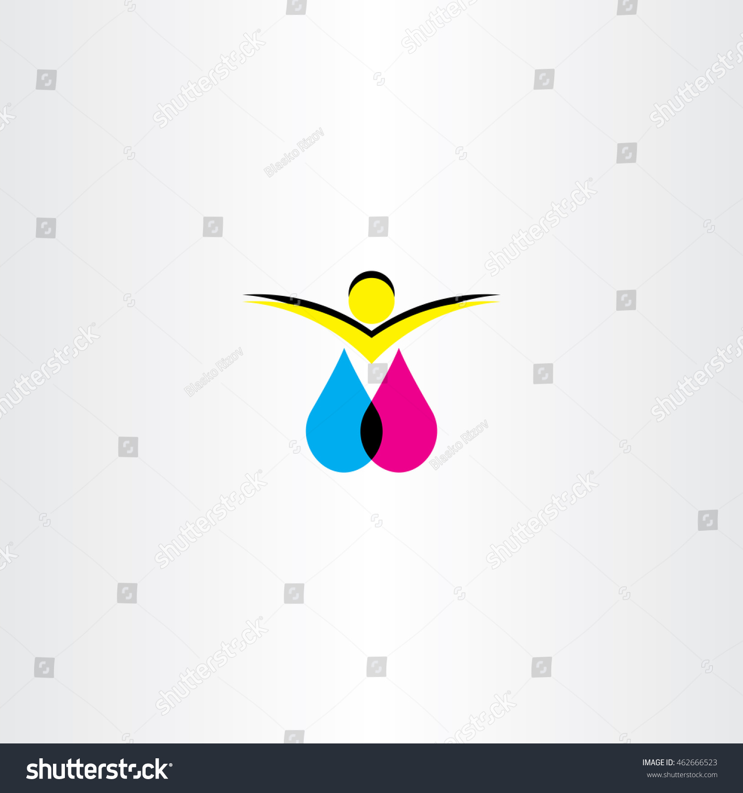 Print Ink Man Vector Logo Icon Stock Vector (Royalty Free) 462666523