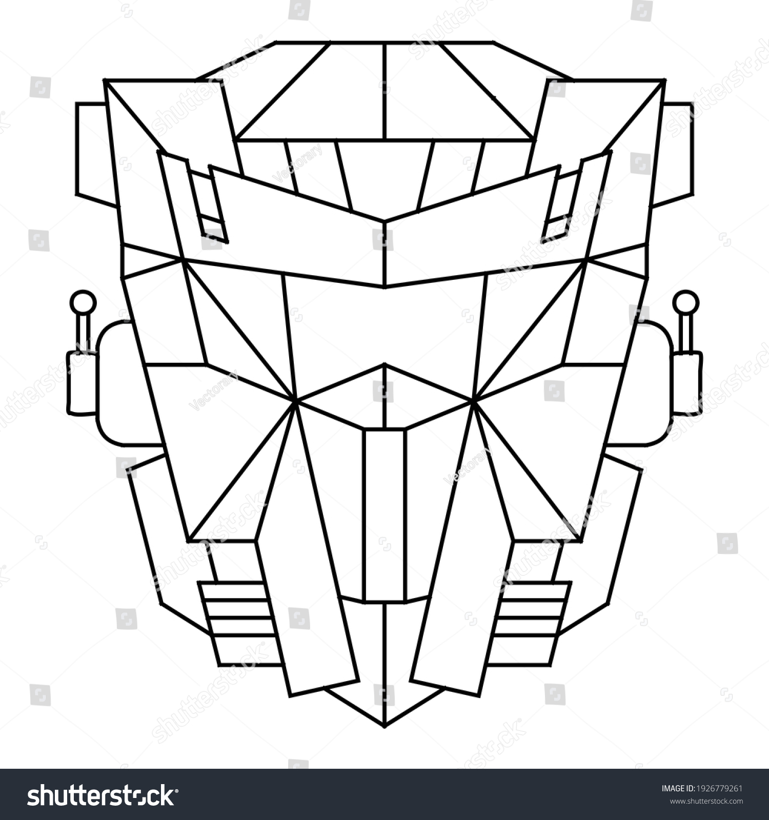 Printable Coloring Page Robot Face Pattern Stock Vector (Royalty Free ...