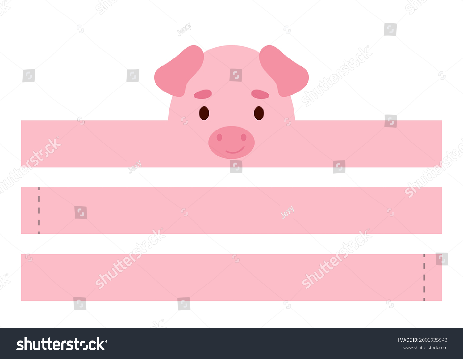 Printable Pig Paper Crown Diy Cut Stock Vector (Royalty Free ... Printable Pig Paper Crown Diy Cut Stock Vector (Royalty Free ...