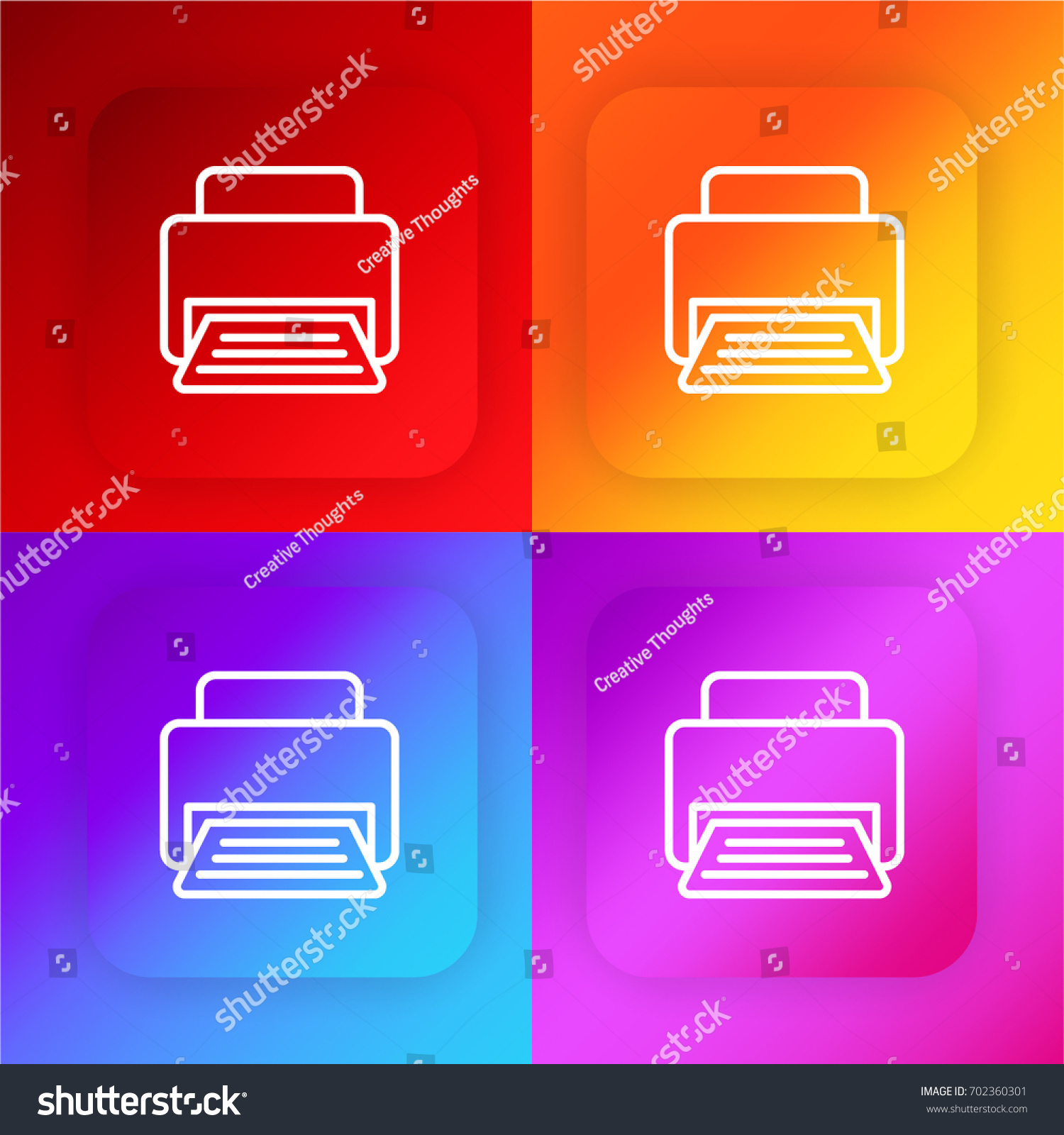 Printer Four Color Gradient App Icon Stock Vector (Royalty Free ...