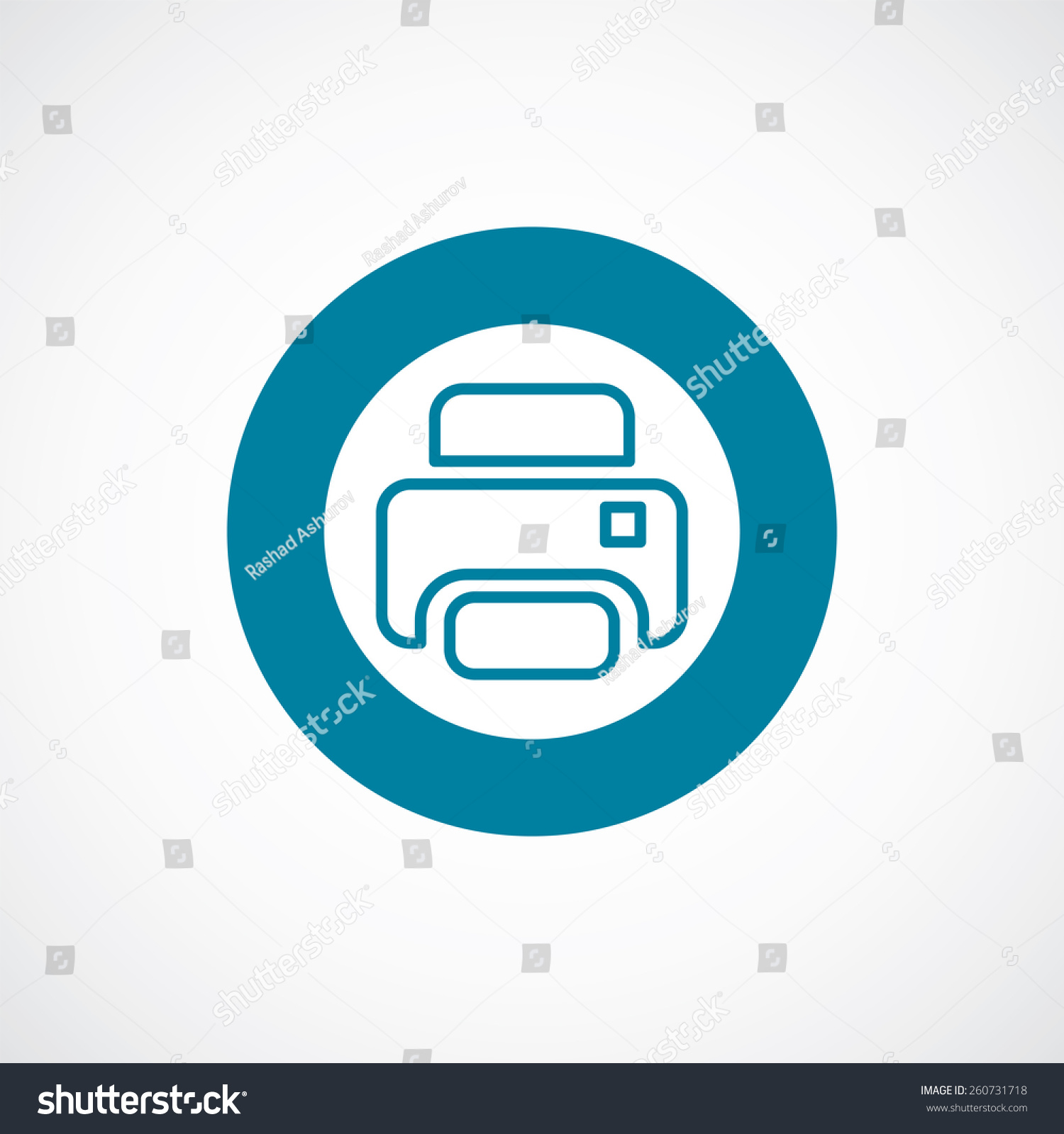 Printer Icon Bold Blue Circle Border Stock Vector (Royalty Free ...