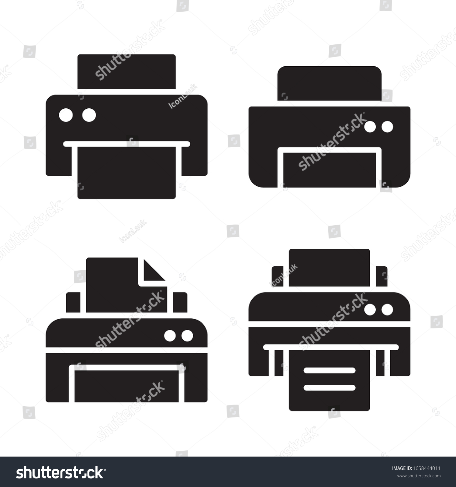 Printer Icon Set Vector Graphic Illustration Stock Vector (Royalty Free ...