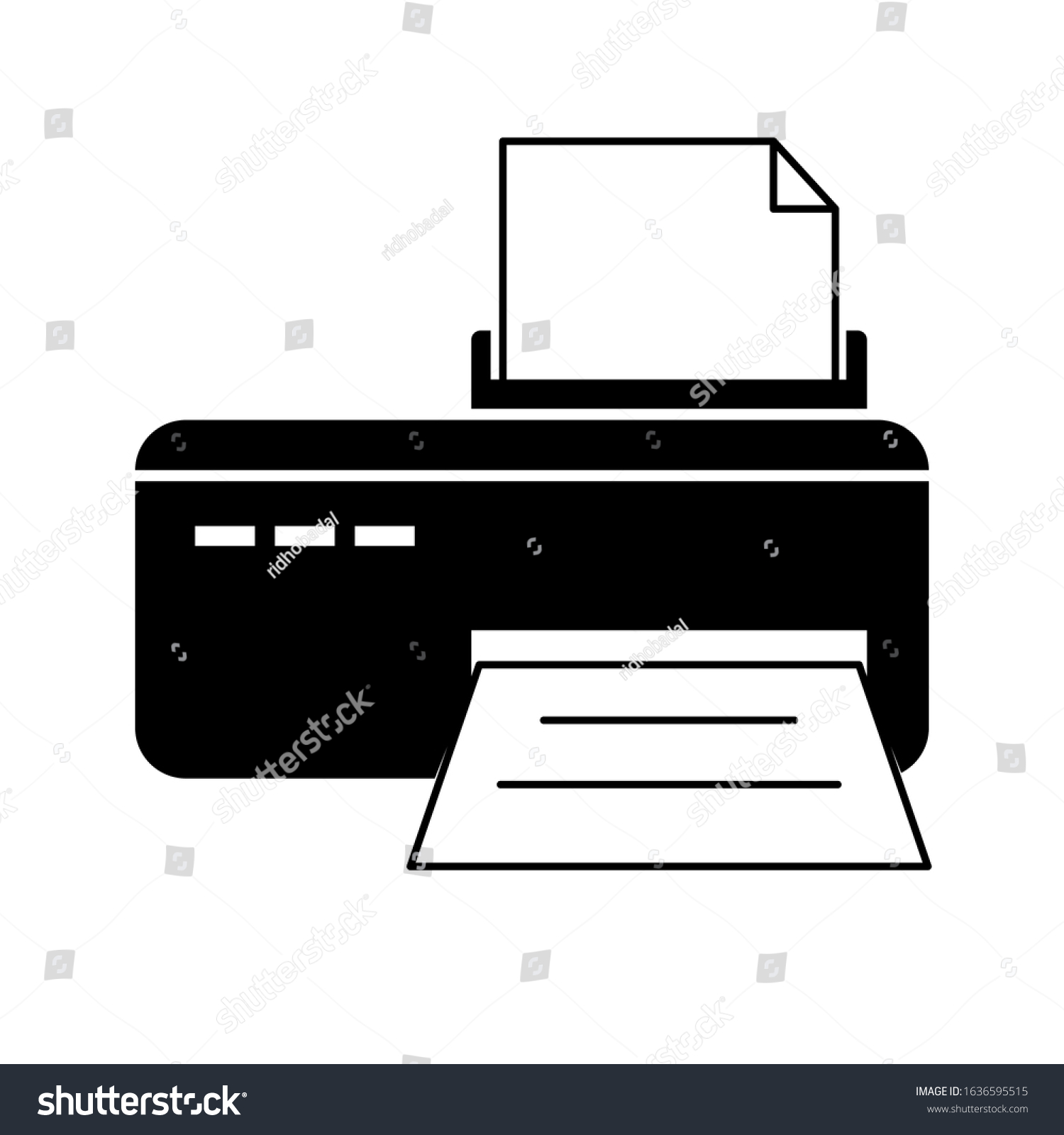 Printer Icon Solid Illustration Pictogram Isolated: เวกเตอร์สต็อก (ปลอด ...