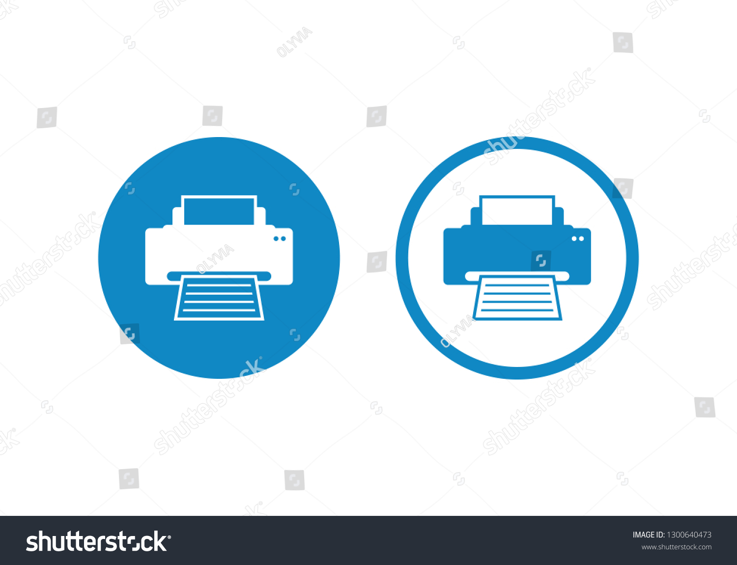 Printer Icon Symbol Vector Stock Vector (Royalty Free) 1300640473 ...