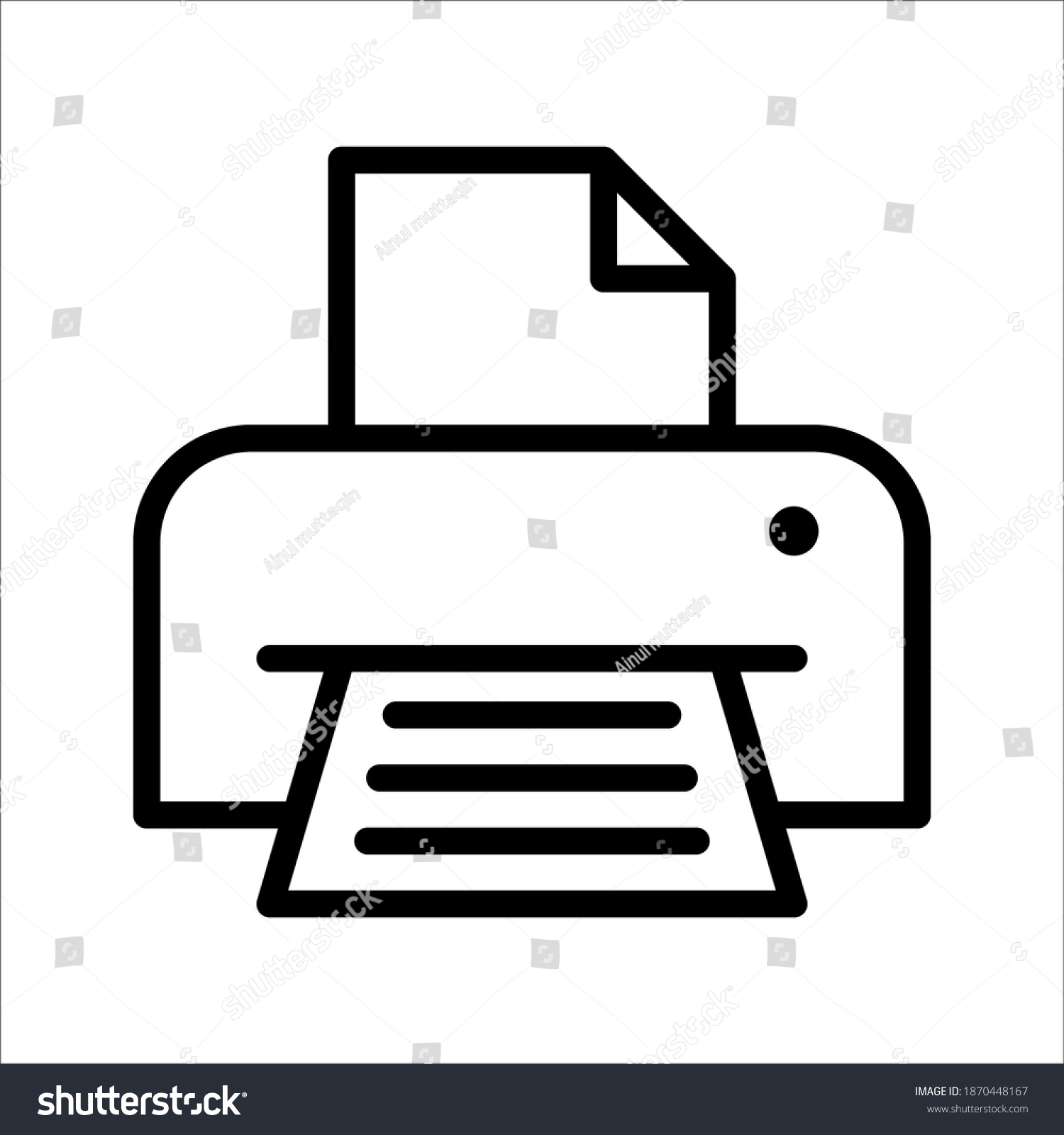 Printer Icon Vector Simple Print Sign Stock Vector (Royalty Free ...
