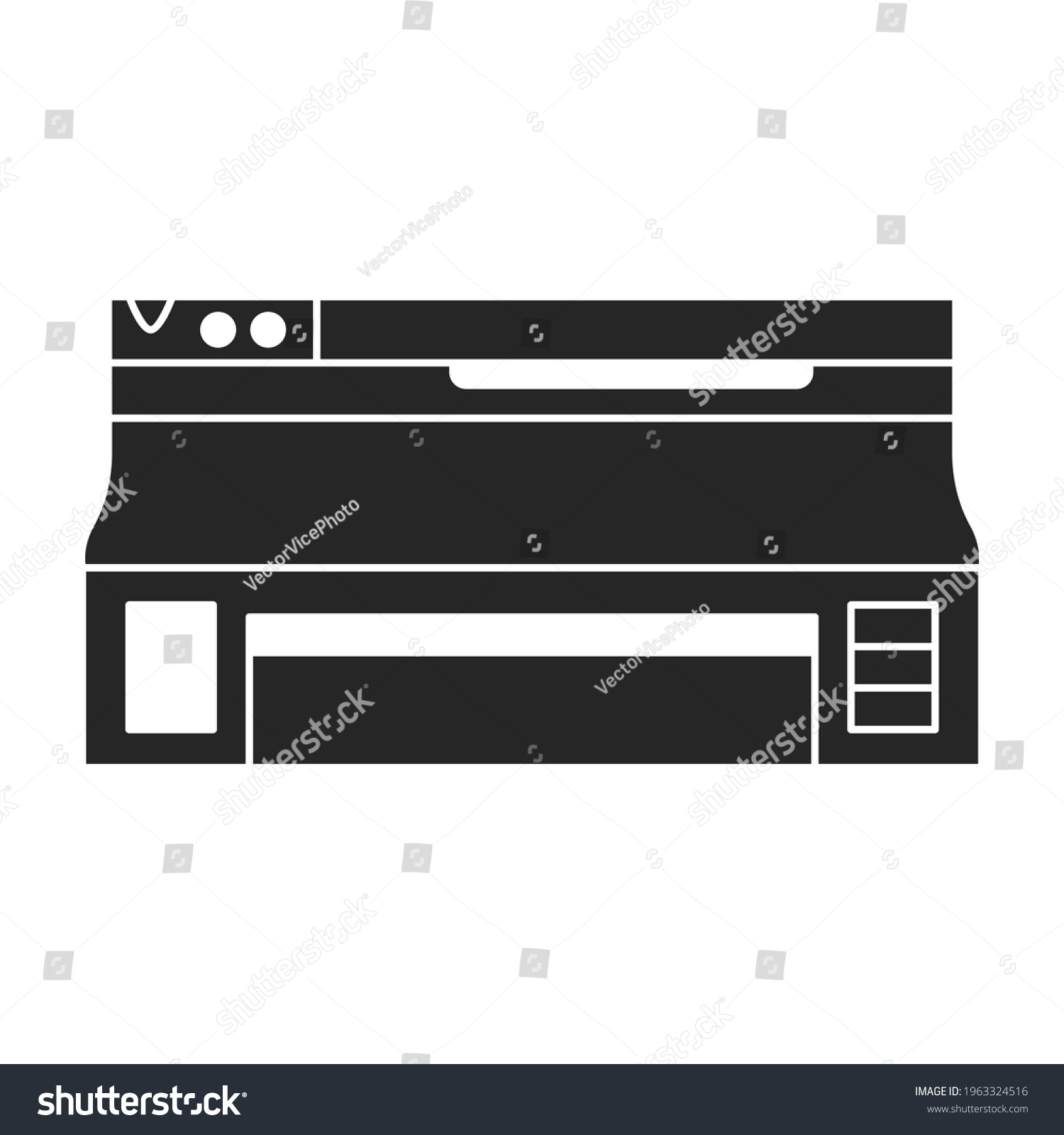 Printer Office Vector Black Icon Vector Stock Vector (Royalty Free ...