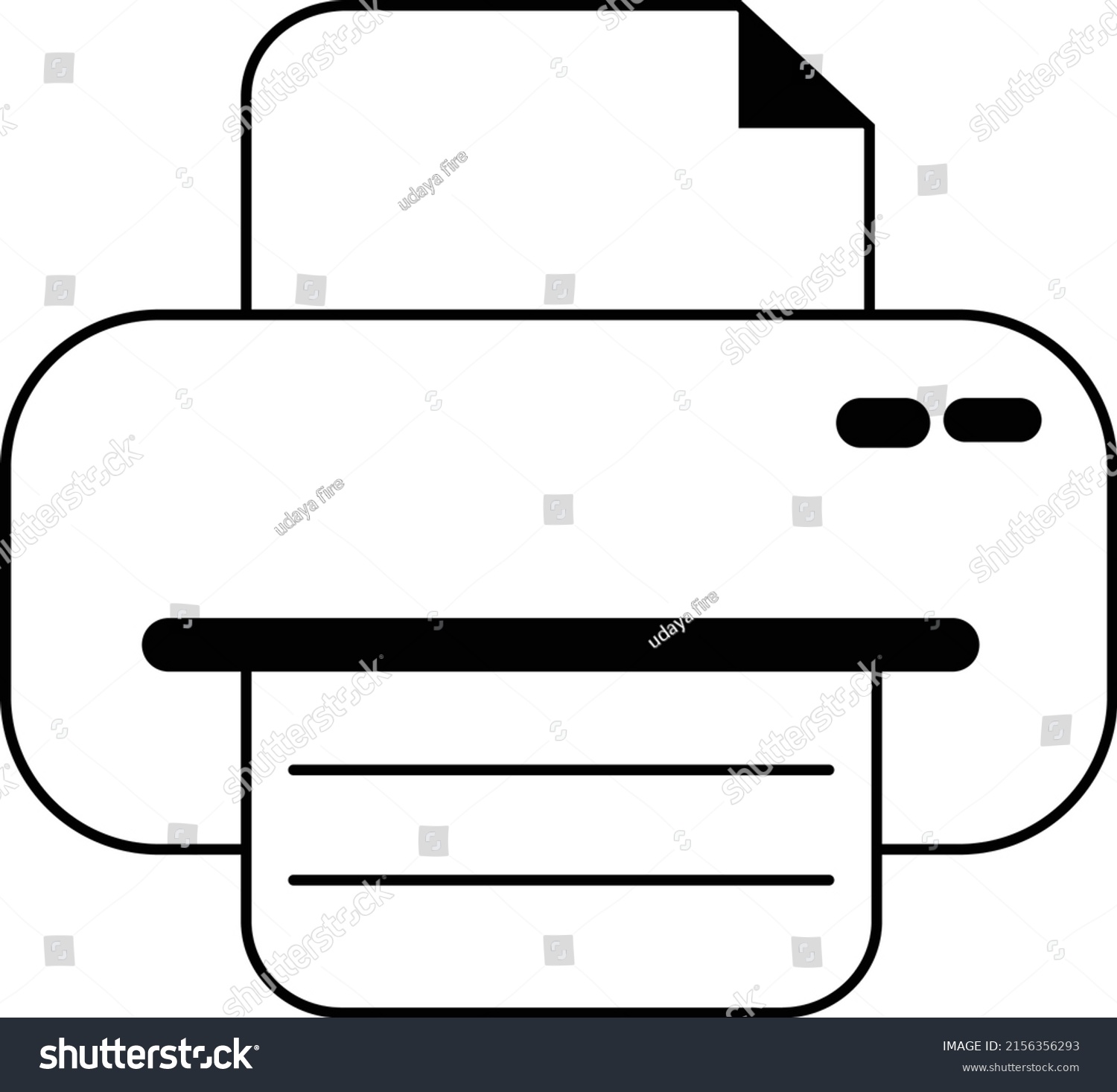 Printer Outline Icon On White Background Stock Vector (Royalty Free ...