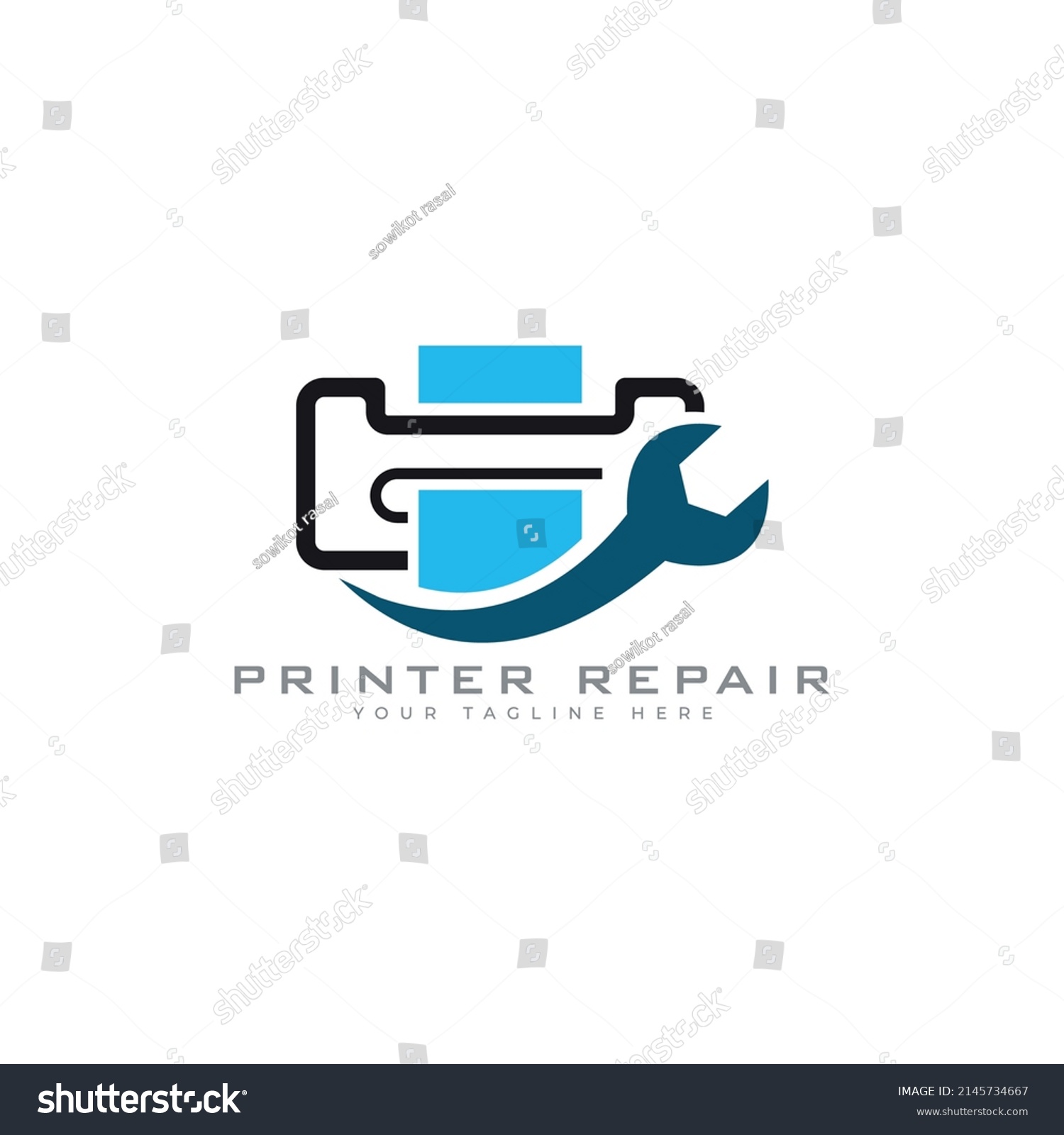 Printer Repair Logo Design Concept Stock Vector (Royalty Free ...