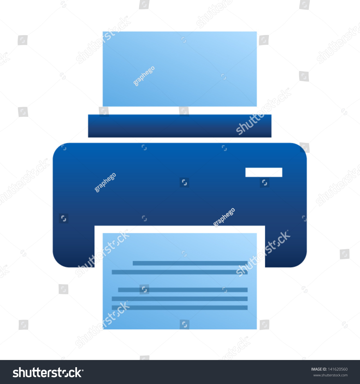 Printer Simple Symbol Button Icon Isolated Stock Vector (Royalty Free ...