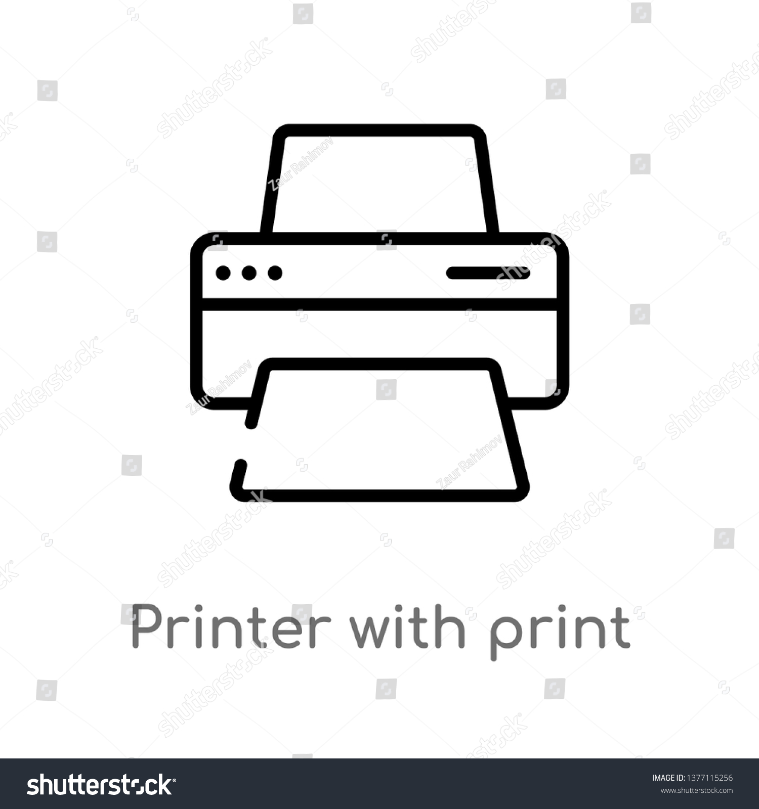 Printer Print Paper Sheets Vector Line Stock Vector (Royalty Free ...
