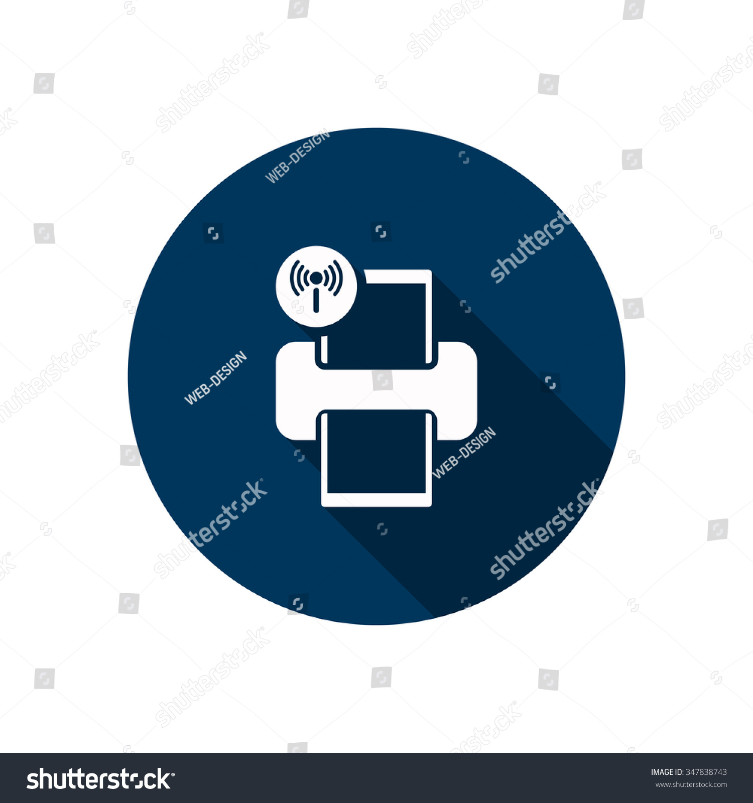 Printer Wifi Connection Icon Stock Vector (Royalty Free) 347838743 ...