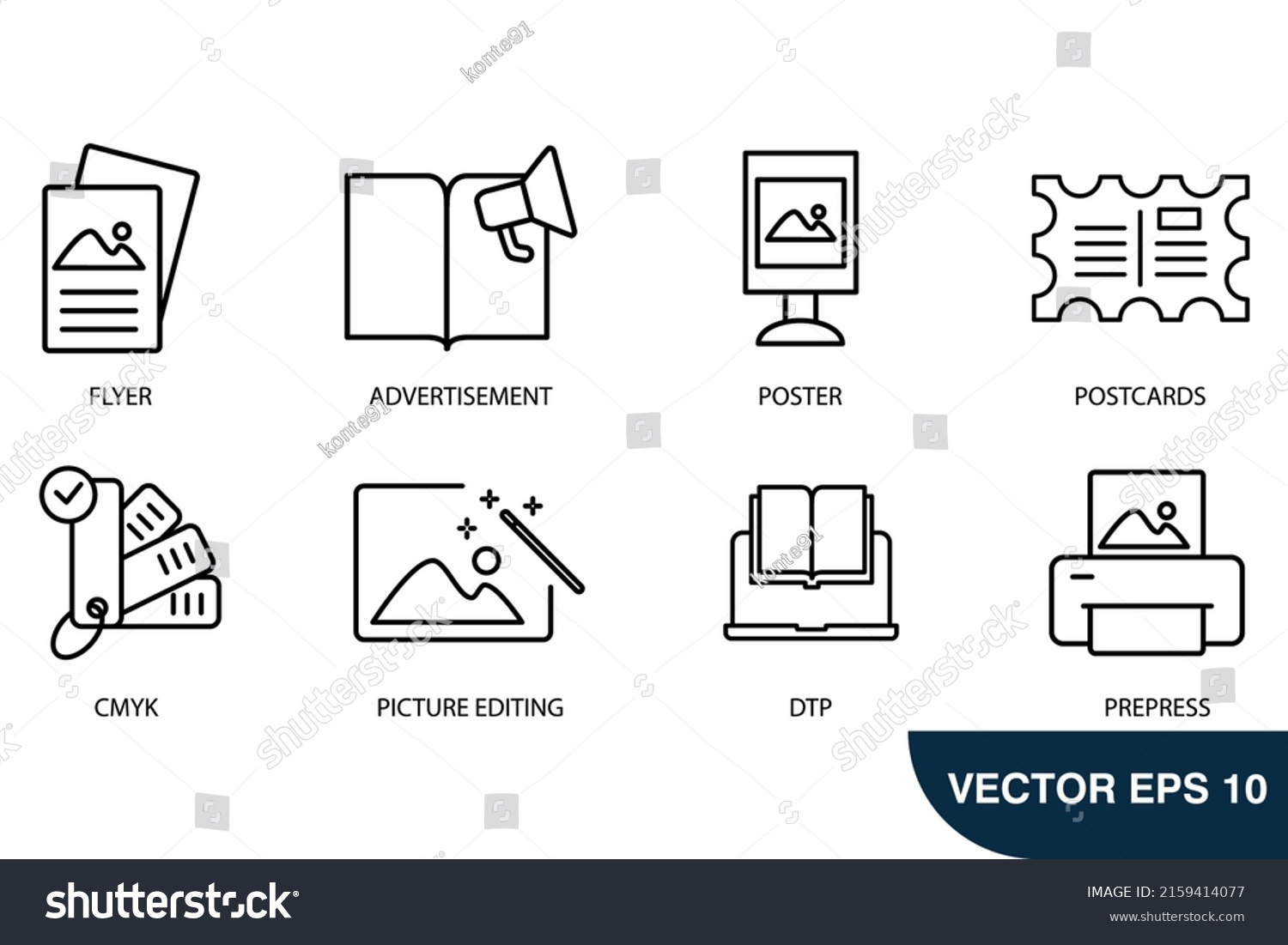 Printing Icons Set Printing Pack Symbol Stock Vector (Royalty Free ...
