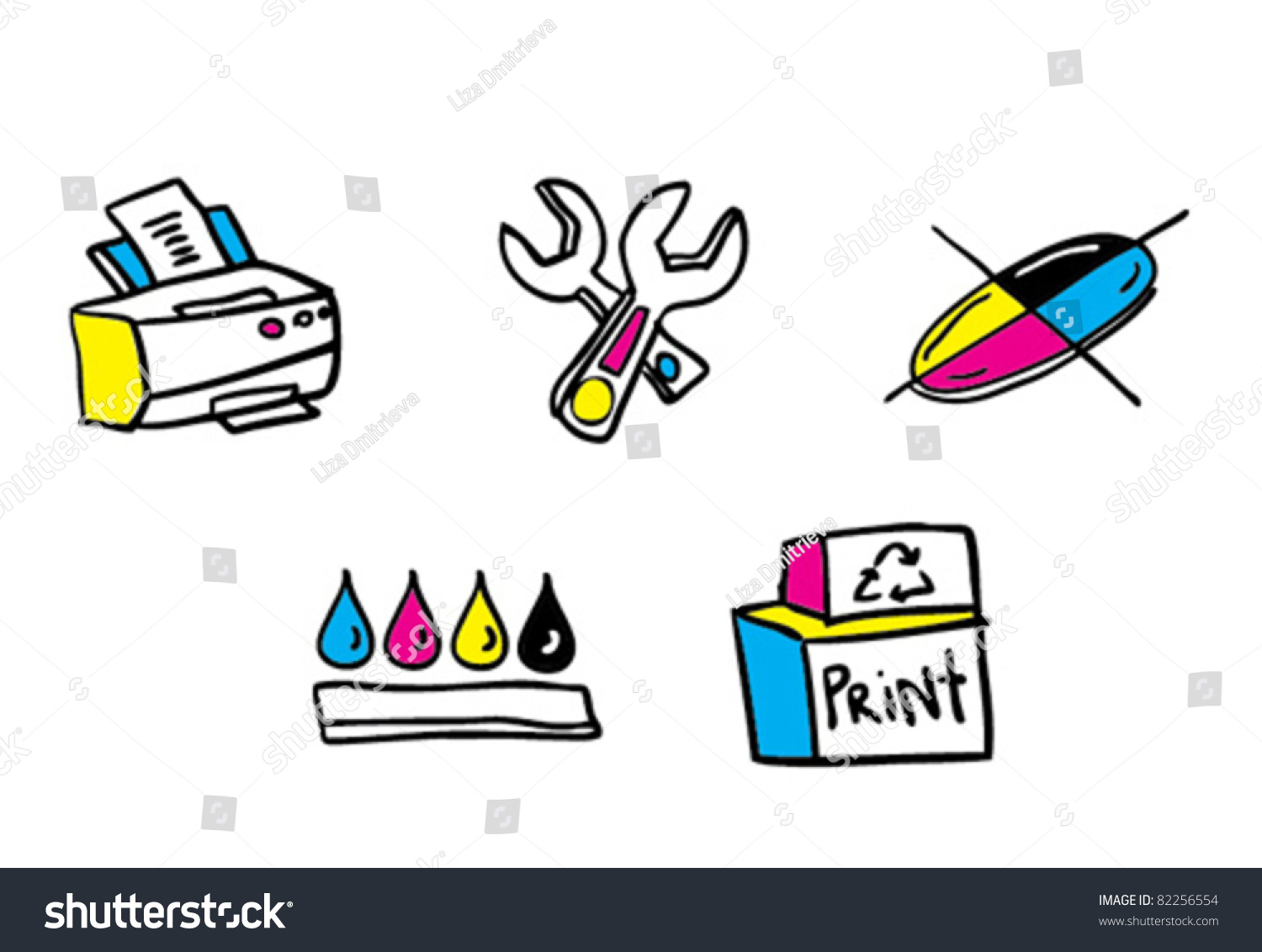 Printing Industry Icons Stock Vector 82256554 - Shutterstock