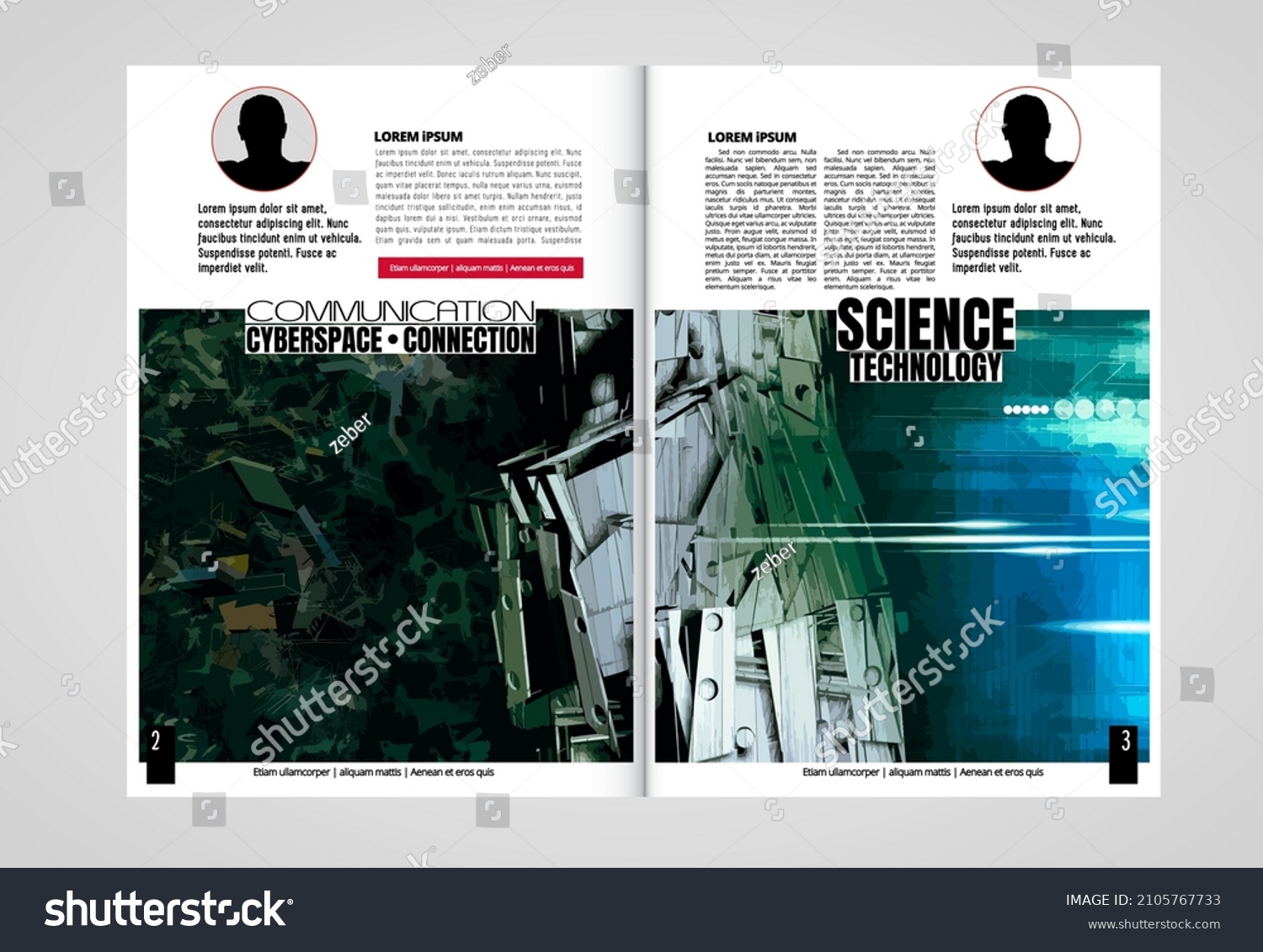 Printing Magazine Brochure Layout Technology Background Stock Vector ...