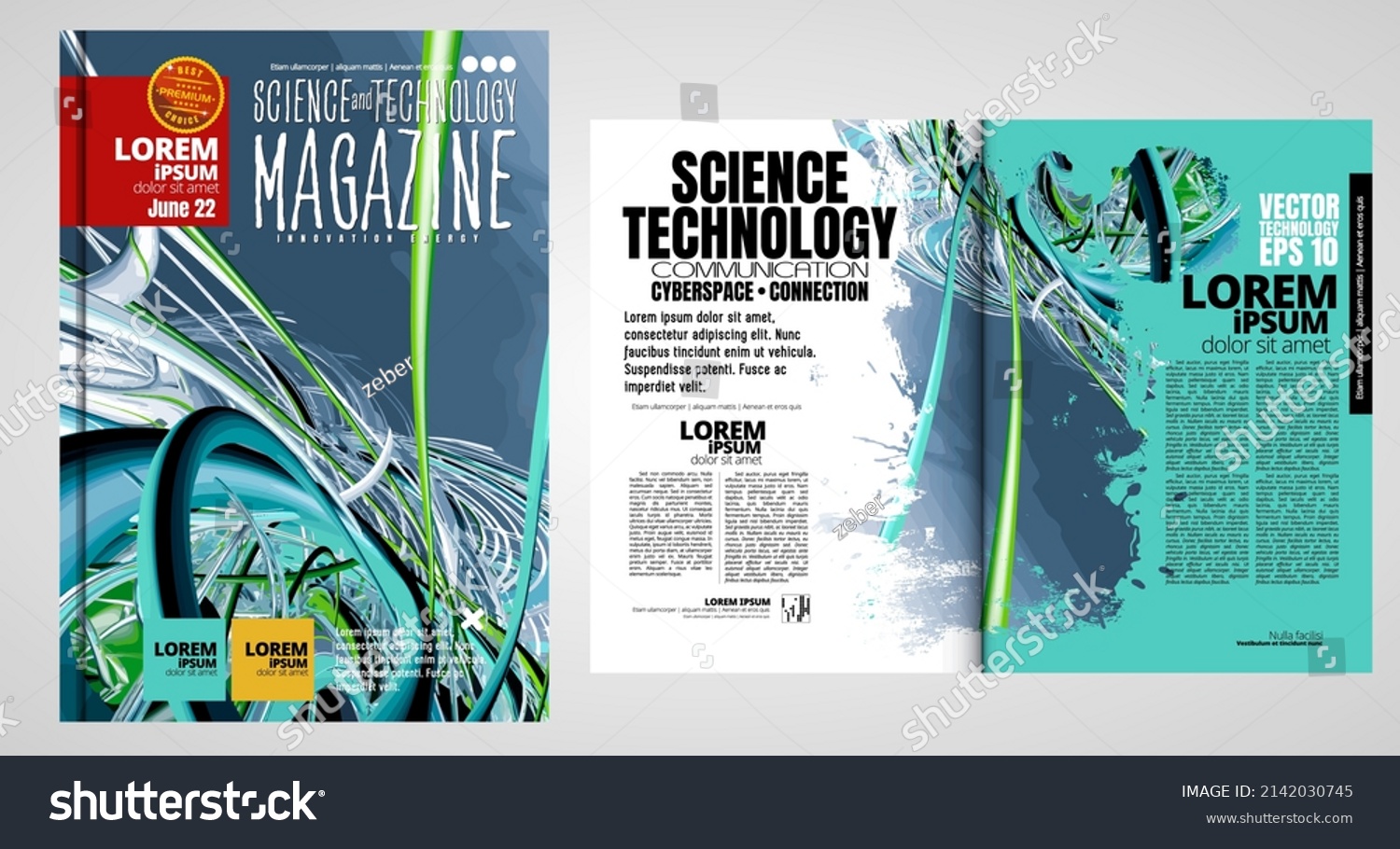 Printing Magazine Brochure Layout Technology Background Stock Vector ...