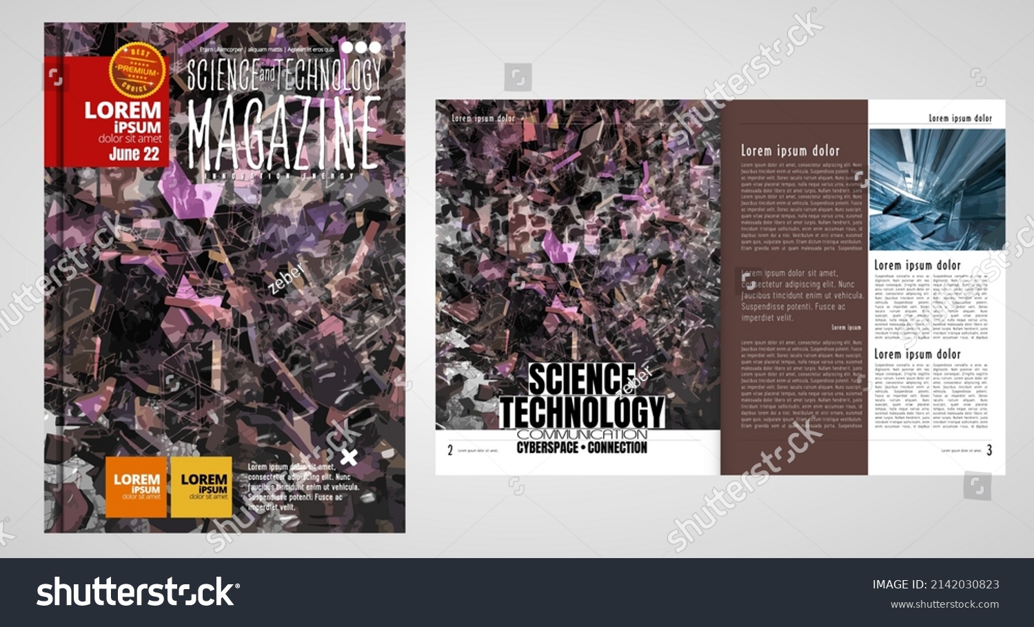 Printing Magazine Brochure Layout Technology Background Stock Vector ...