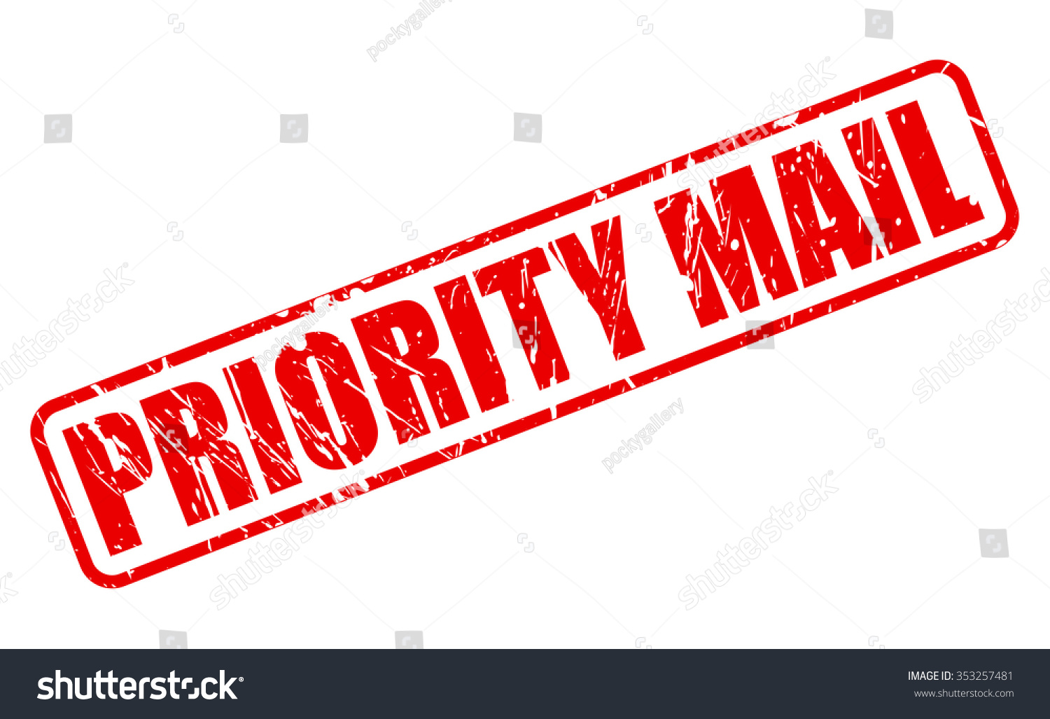 Priority Mail Red Stamp Text On Stock Vector (Royalty Free) 353257481 ...