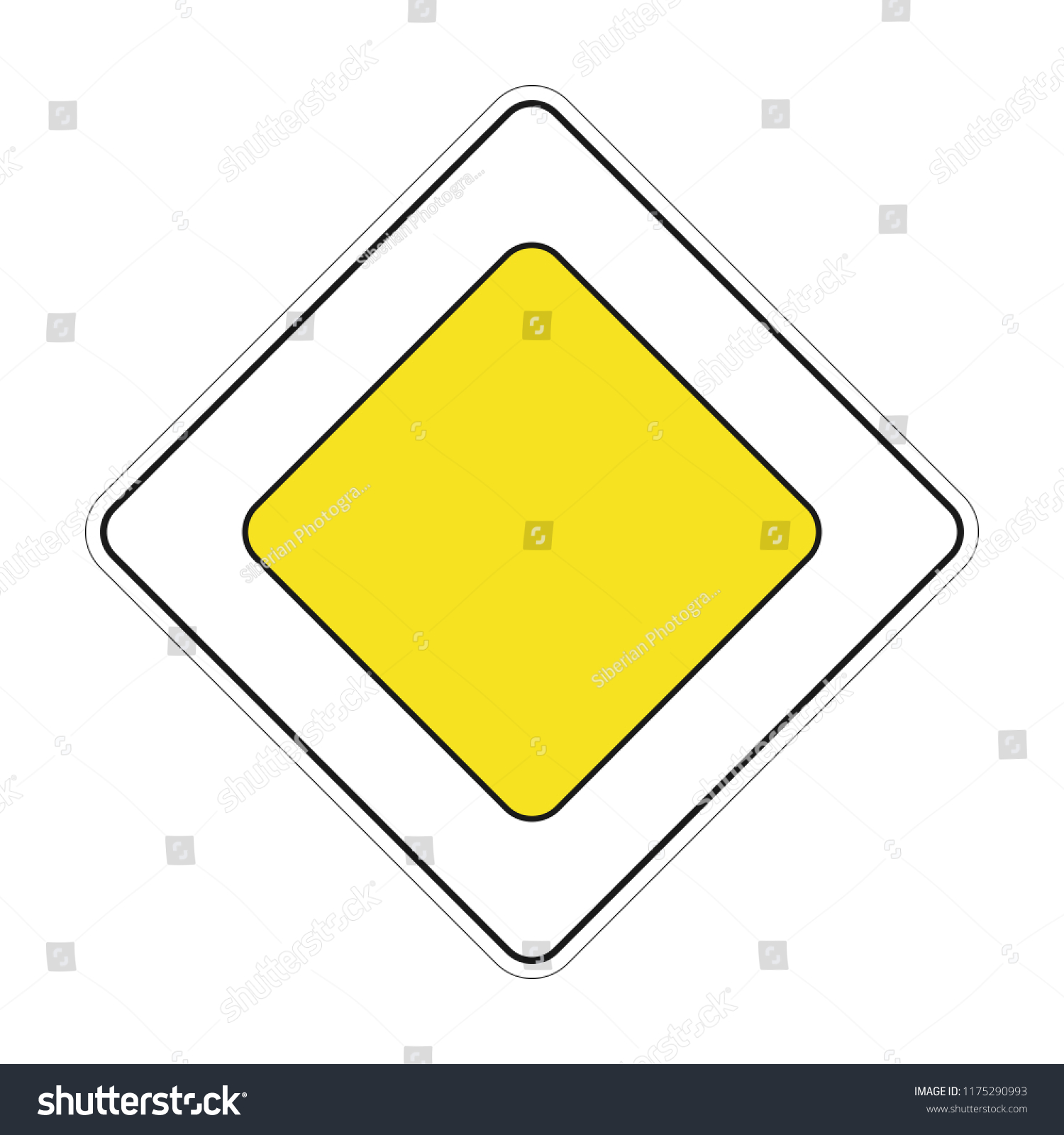 Priority Road Sign Yellow Rhombus Vector Stock Vector (Royalty Free ...