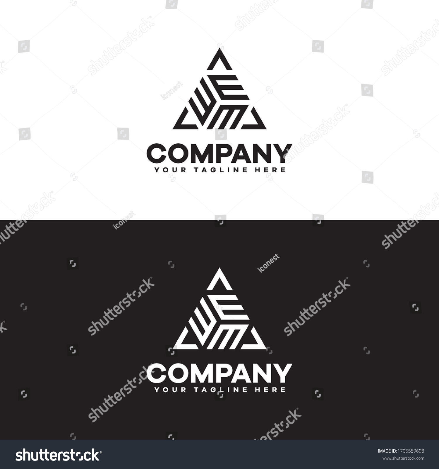 Prism Letter M Triangle Logo Vector Stock Vector (Royalty Free) 1705559698