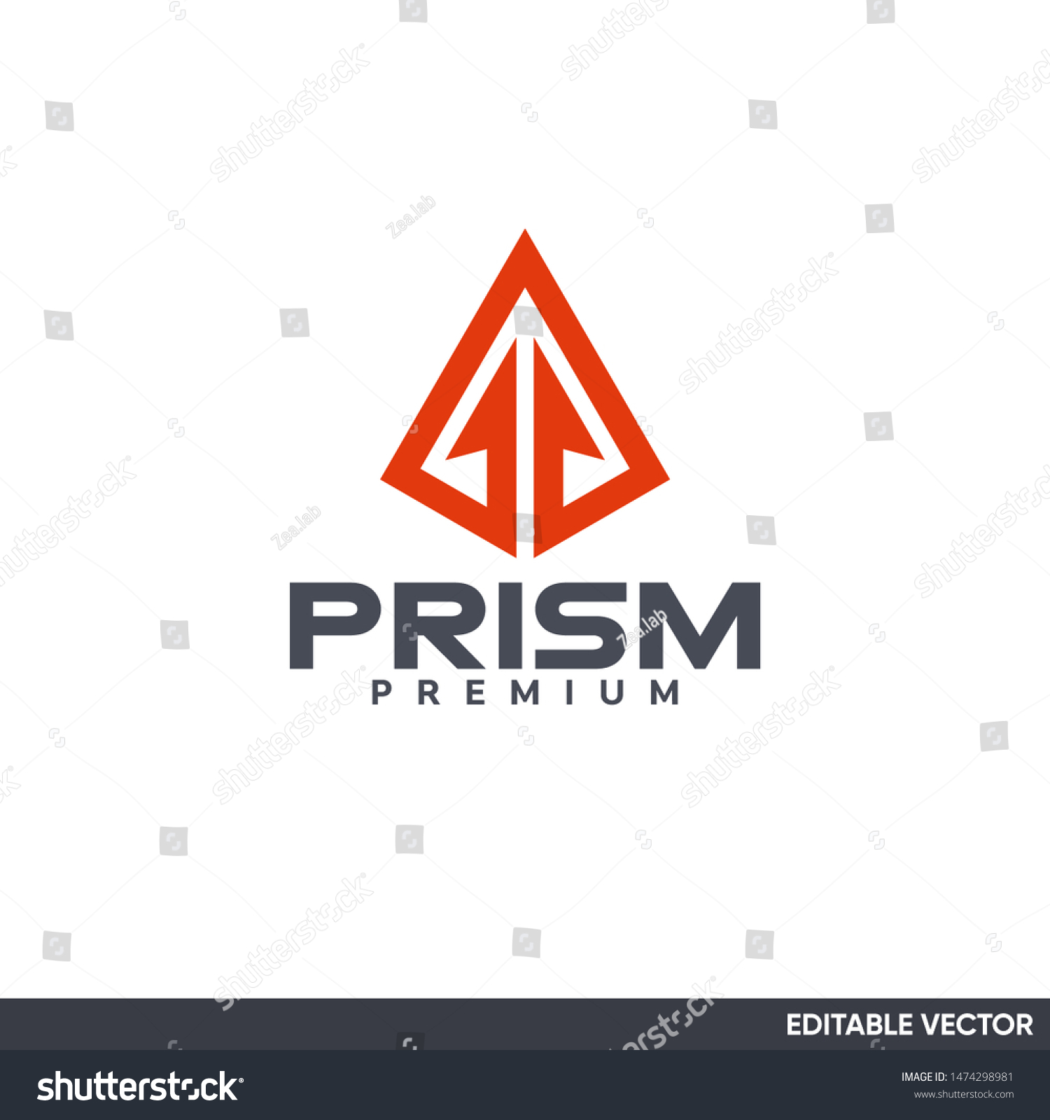 Prism Logo Geometric Arrow Vector Stock Vector (Royalty Free) 1474298981