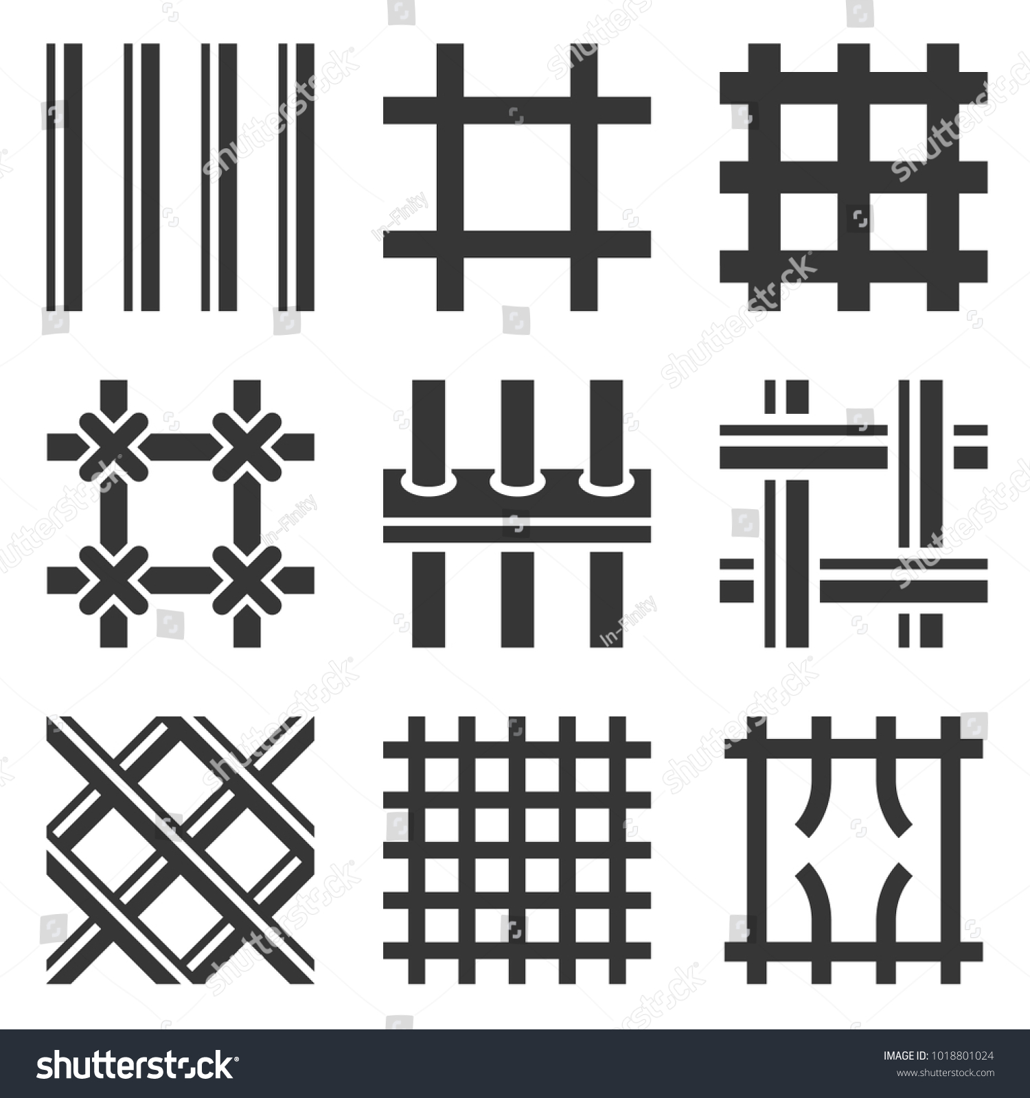 Prison Bars Icons Set On White Stock Vector (Royalty Free) 1018801024 ...