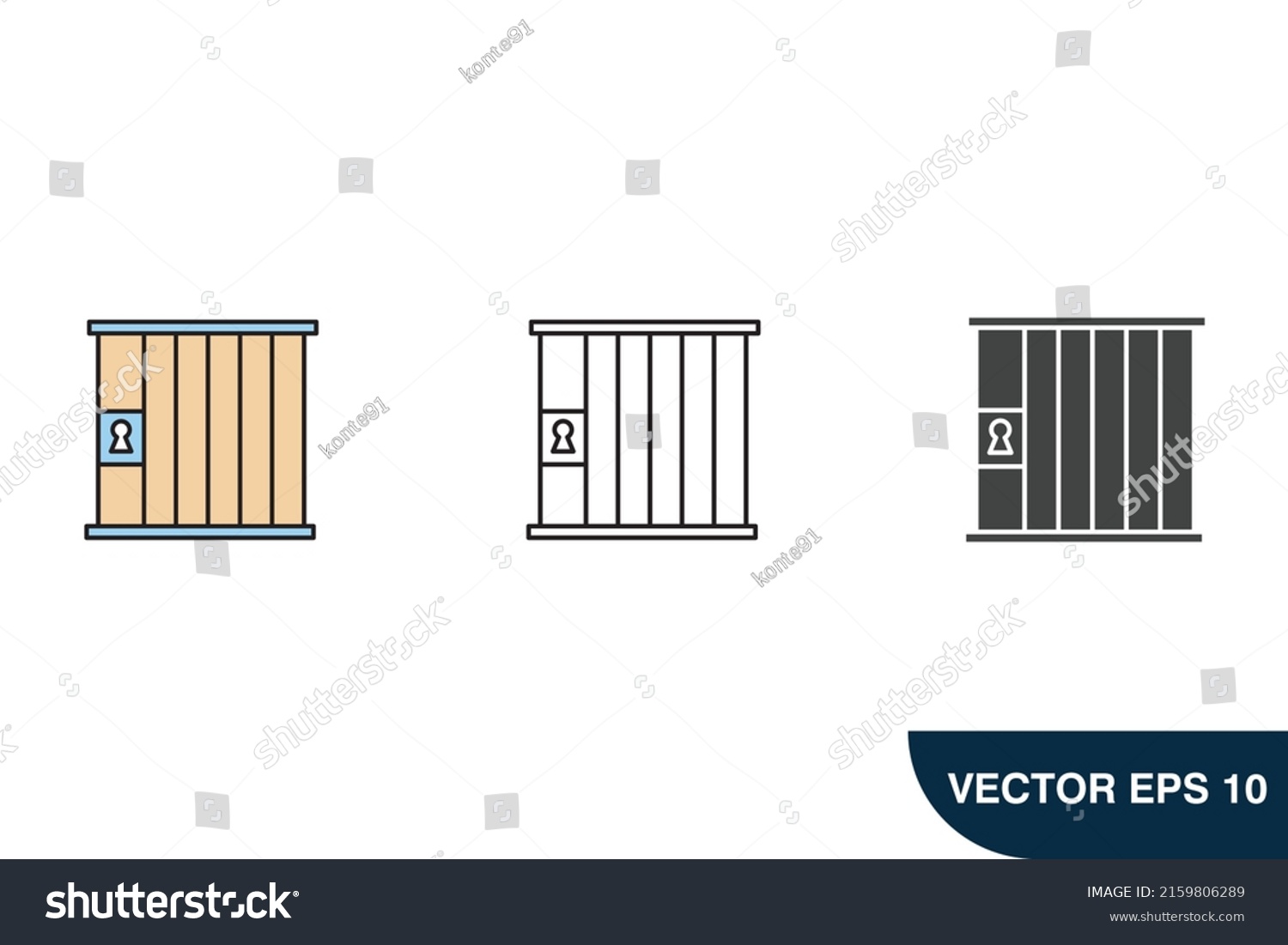 Prison Icons Symbol Vector Elements Infographic Stock Vector (Royalty ...