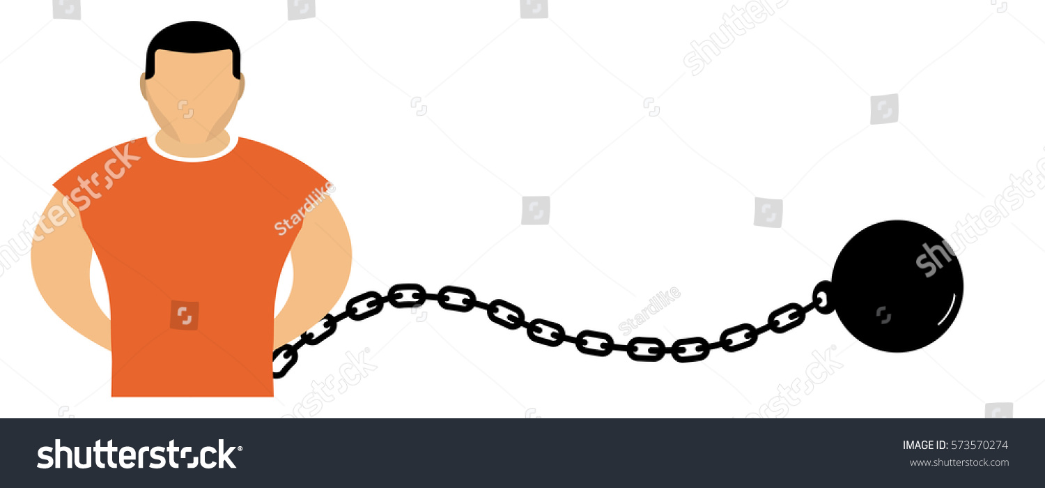 Prisoner Man Icon Chain Black Vector Stock Vector (Royalty Free ...