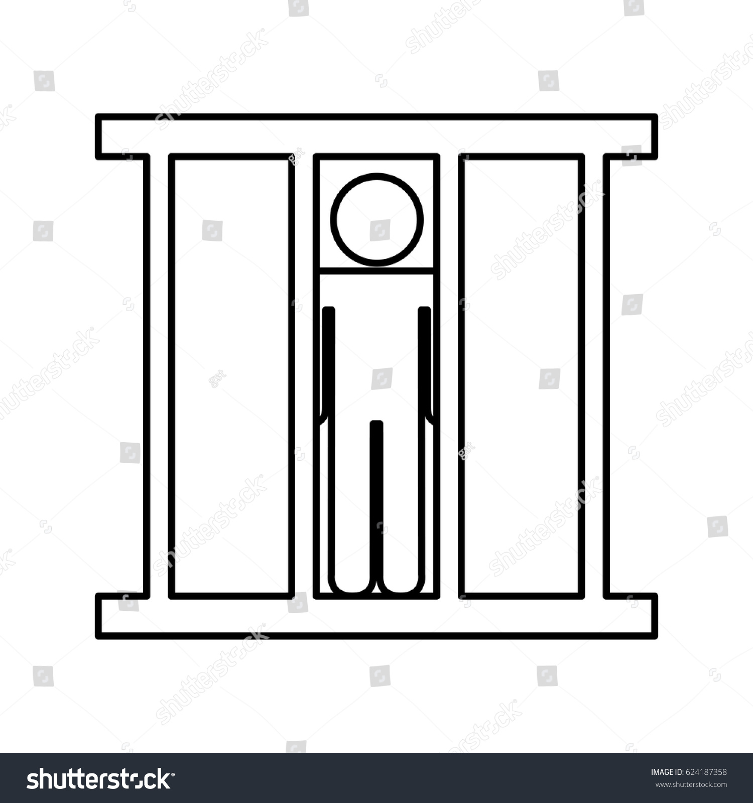 Prisoner Silhouette Isolated Icon Stock Vector (Royalty Free) 624187358