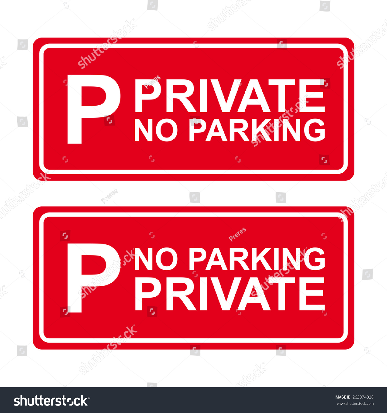 Private Parking Signs Stock Vector (Royalty Free) 263074028